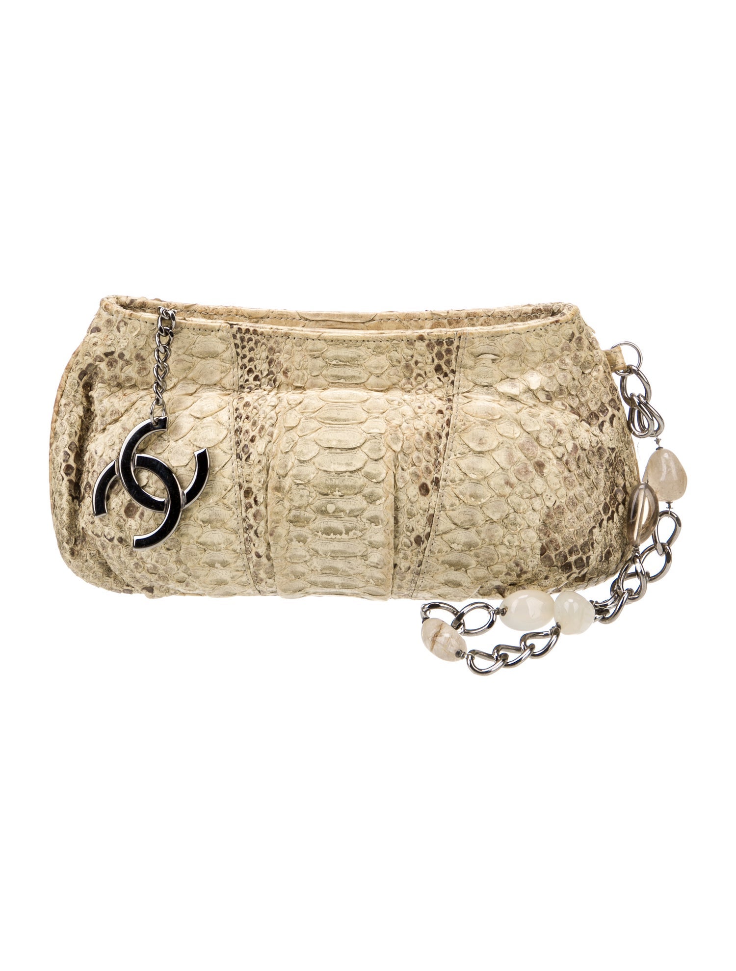 Chanel Agate-Trimmed Python Clutch - Neutrals Mini Bags, Handbags ...