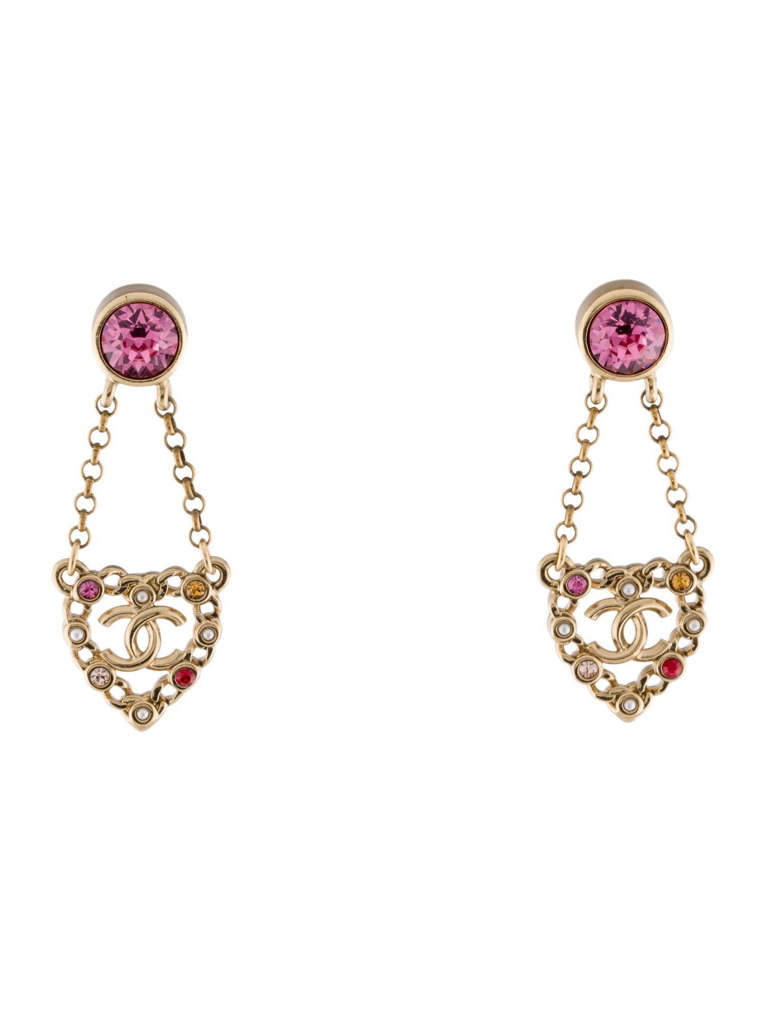 Earrings 18K Diamond Heart Earclip Drop - Rhodium-Plated 18K White Gold ...