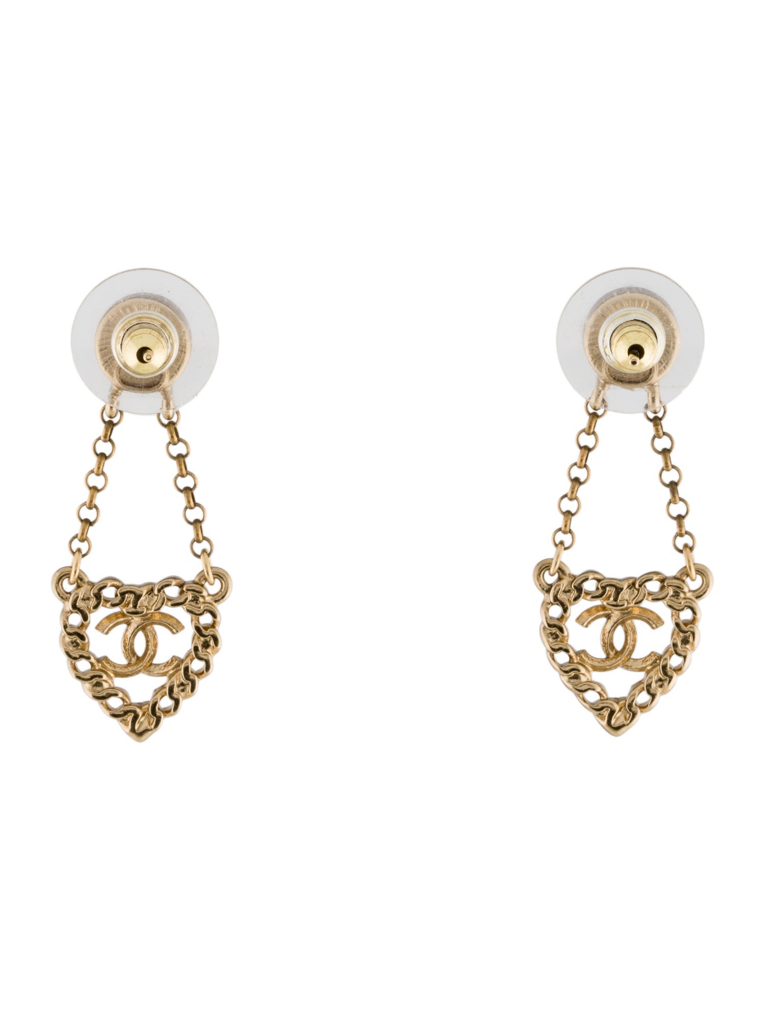 Earrings 18K Diamond Heart Earclip Drop - Rhodium-Plated 18K White Gold ...