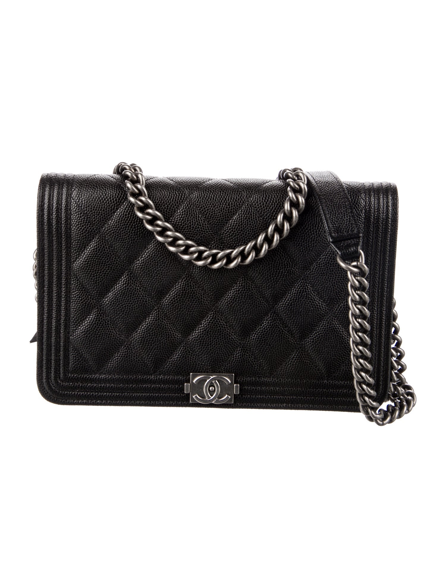 Chanel Caviar Boy Wallet on Chain - Black Crossbody Bags, Handbags ...