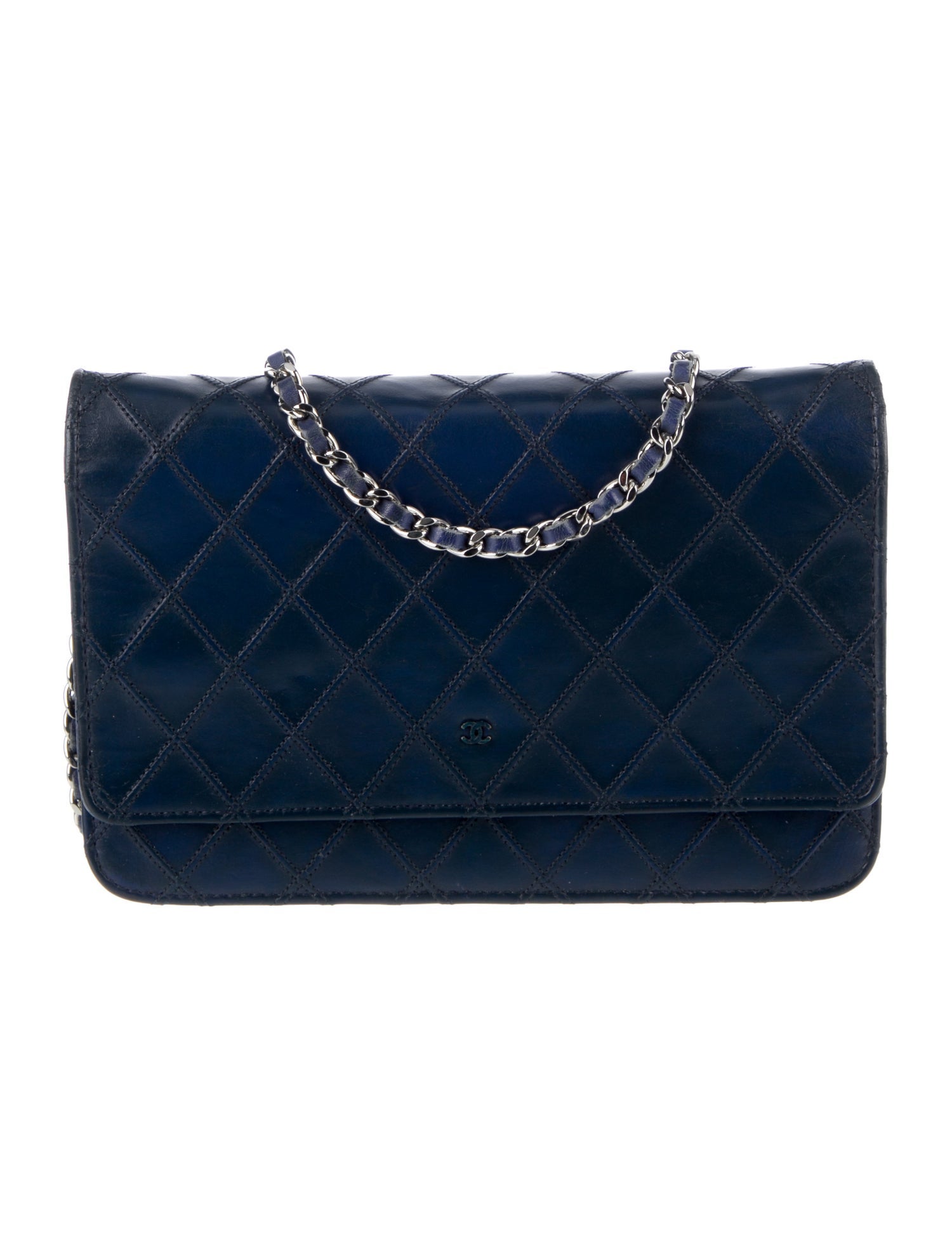 Chanel Classic Thin City Wallet On Chain - Blue Crossbody Bags ...