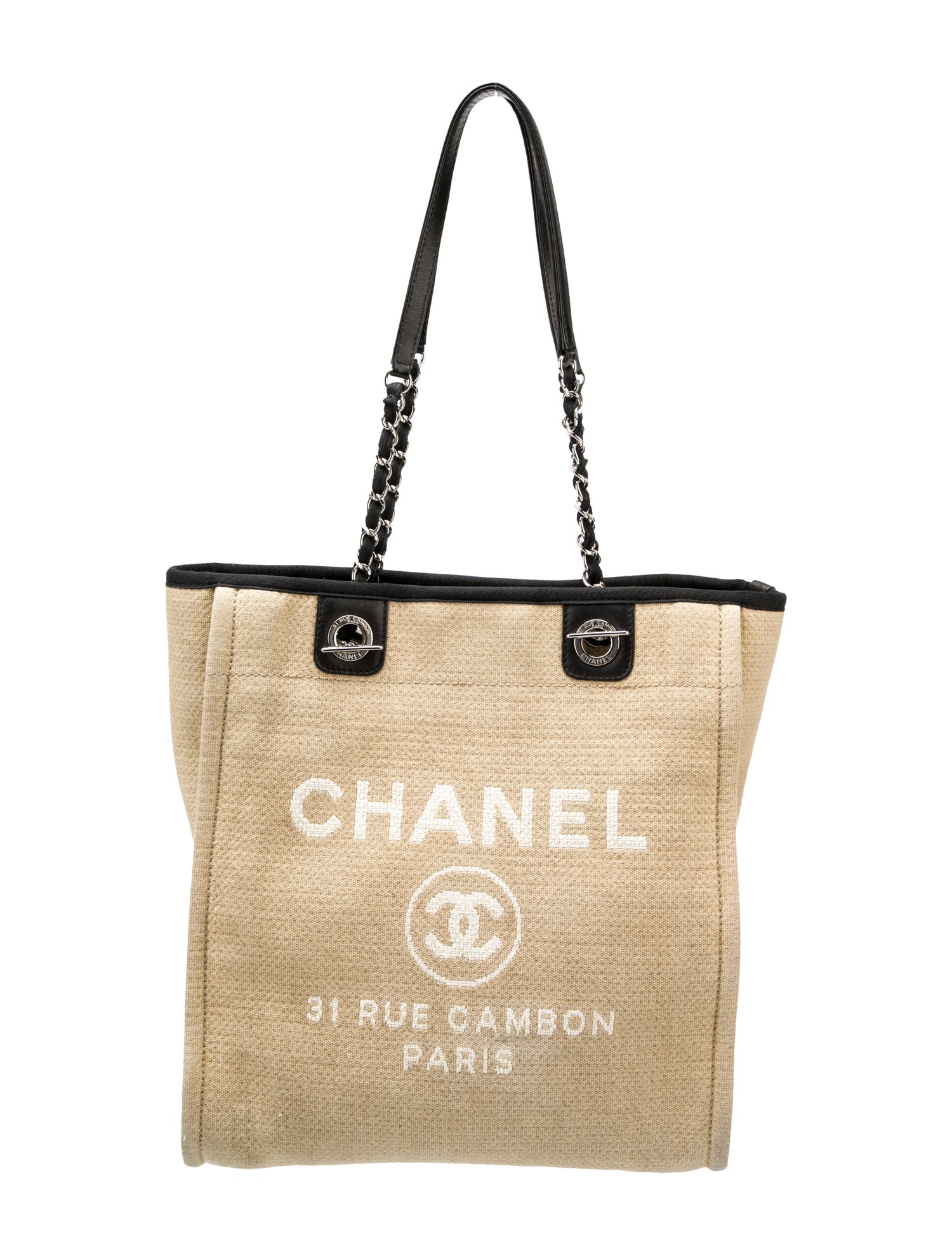 Chanel North/South Deauville Shopping Tote - Neutrals Totes, Handbags ...