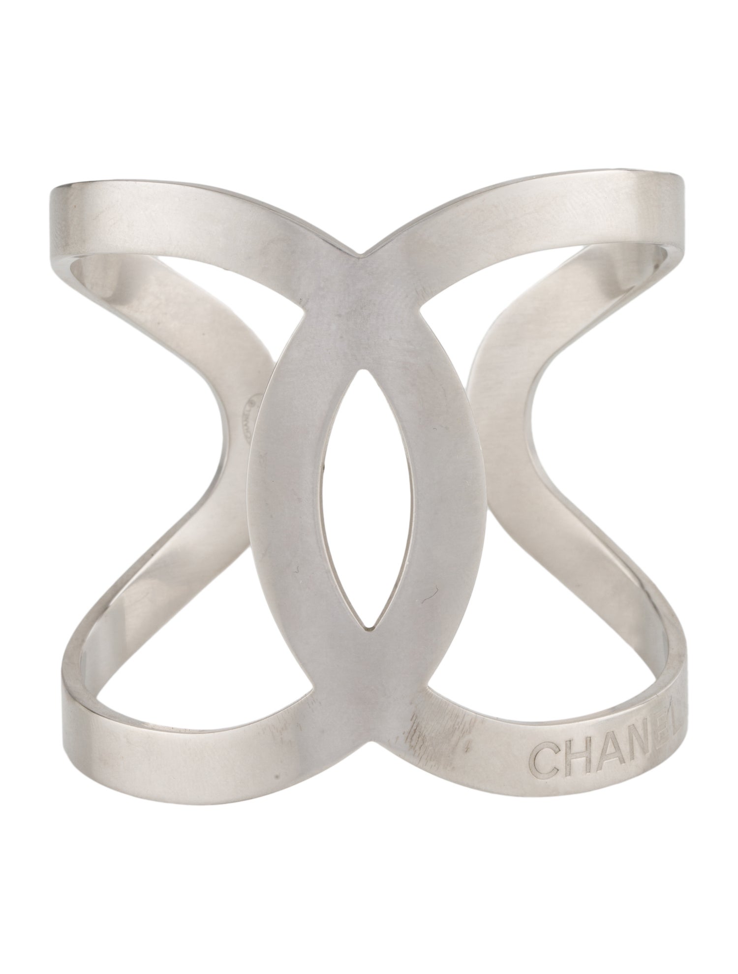 Chanel Logo Cuff Bracelet - Palladium-Plated Cuff, Bracelets ...