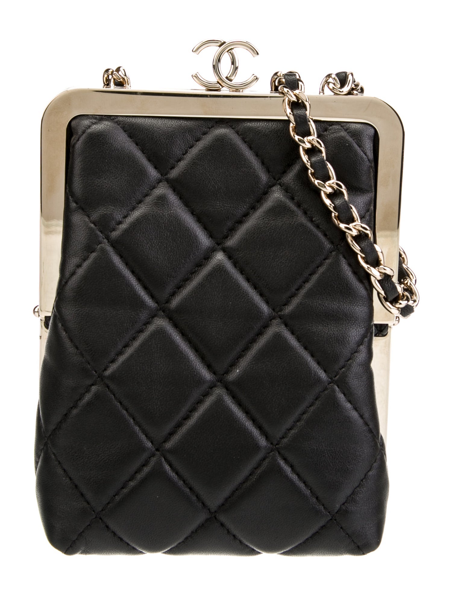 Chanel Kiss Plexi Clutch w/Chain - Black Mini Bags, Handbags ...