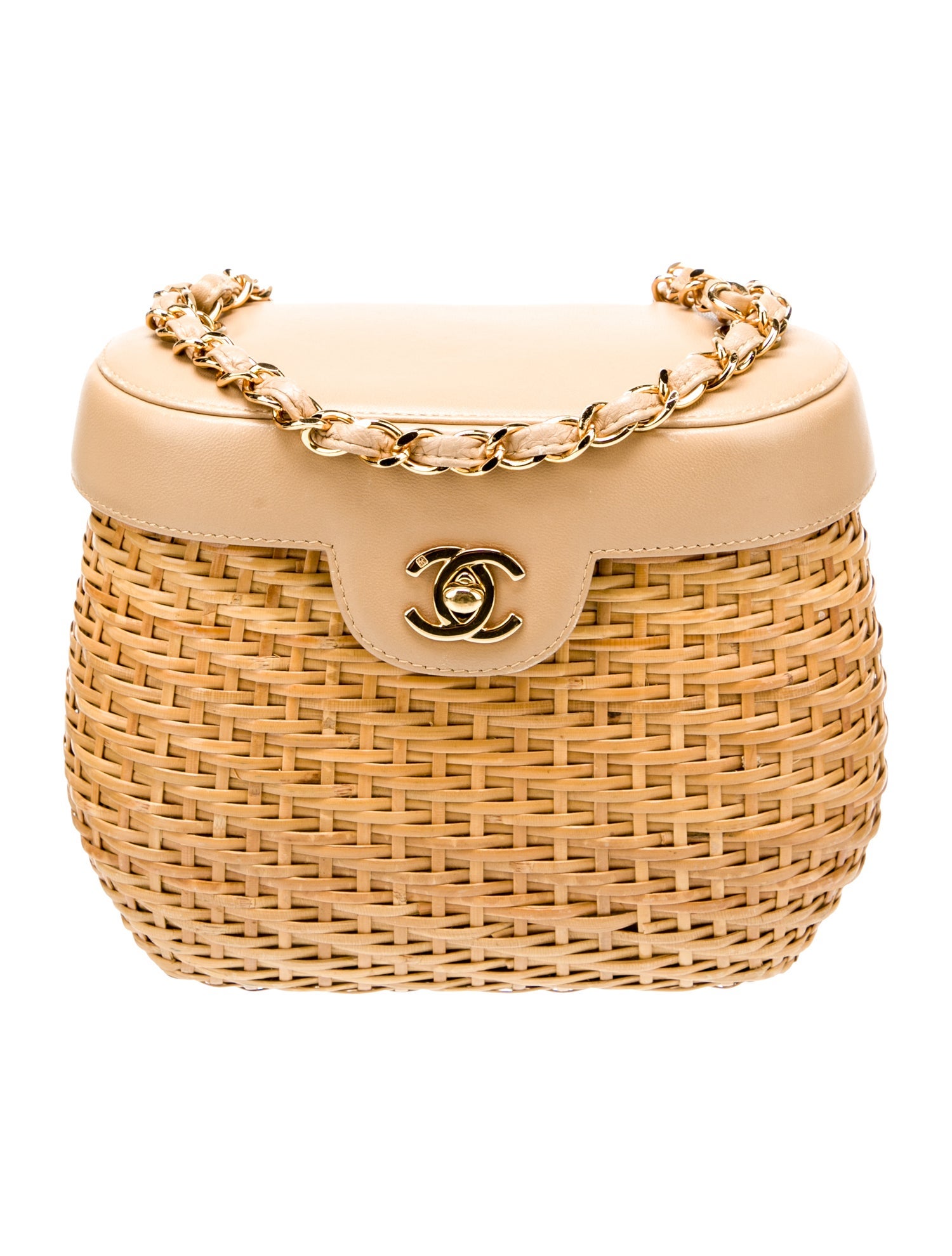 Chanel Wicker Basket Bag - Neutrals Shoulder Bags, Handbags ...
