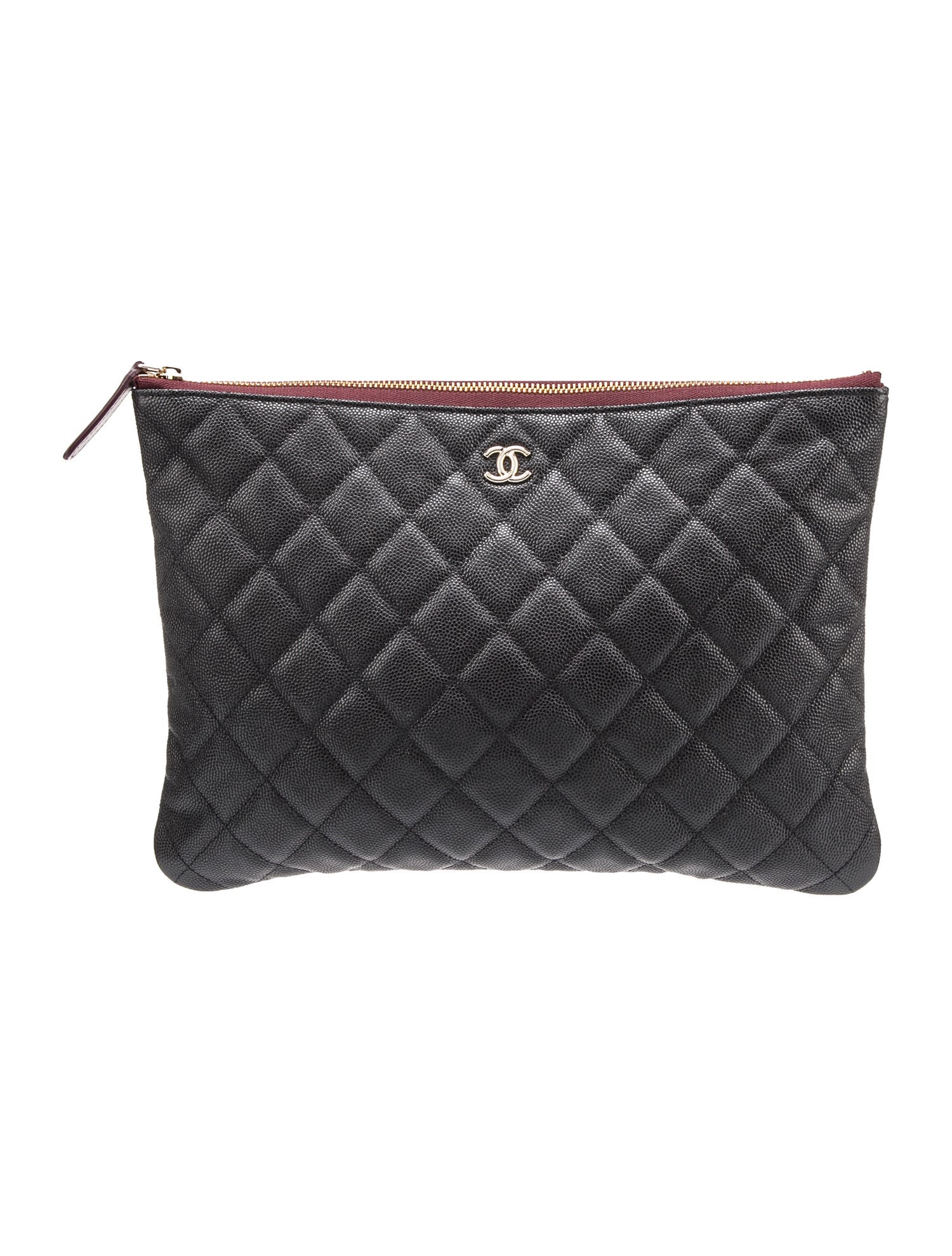 Chanel Large Quilted O-Case - Black Clutches, Handbags - CHA1092684 ...