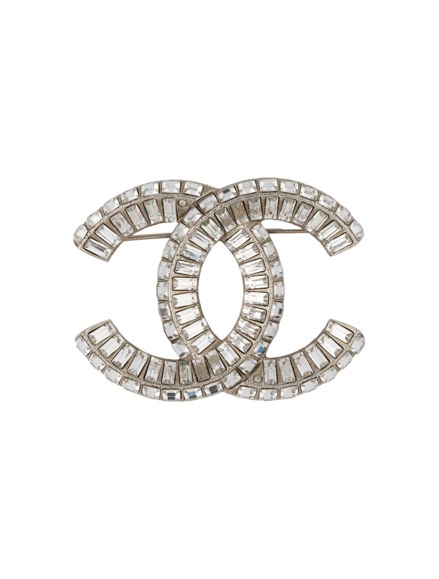 Chanel Strass CC Brooch - Palladium-Plated Pin, Brooches - CHA1087578 ...