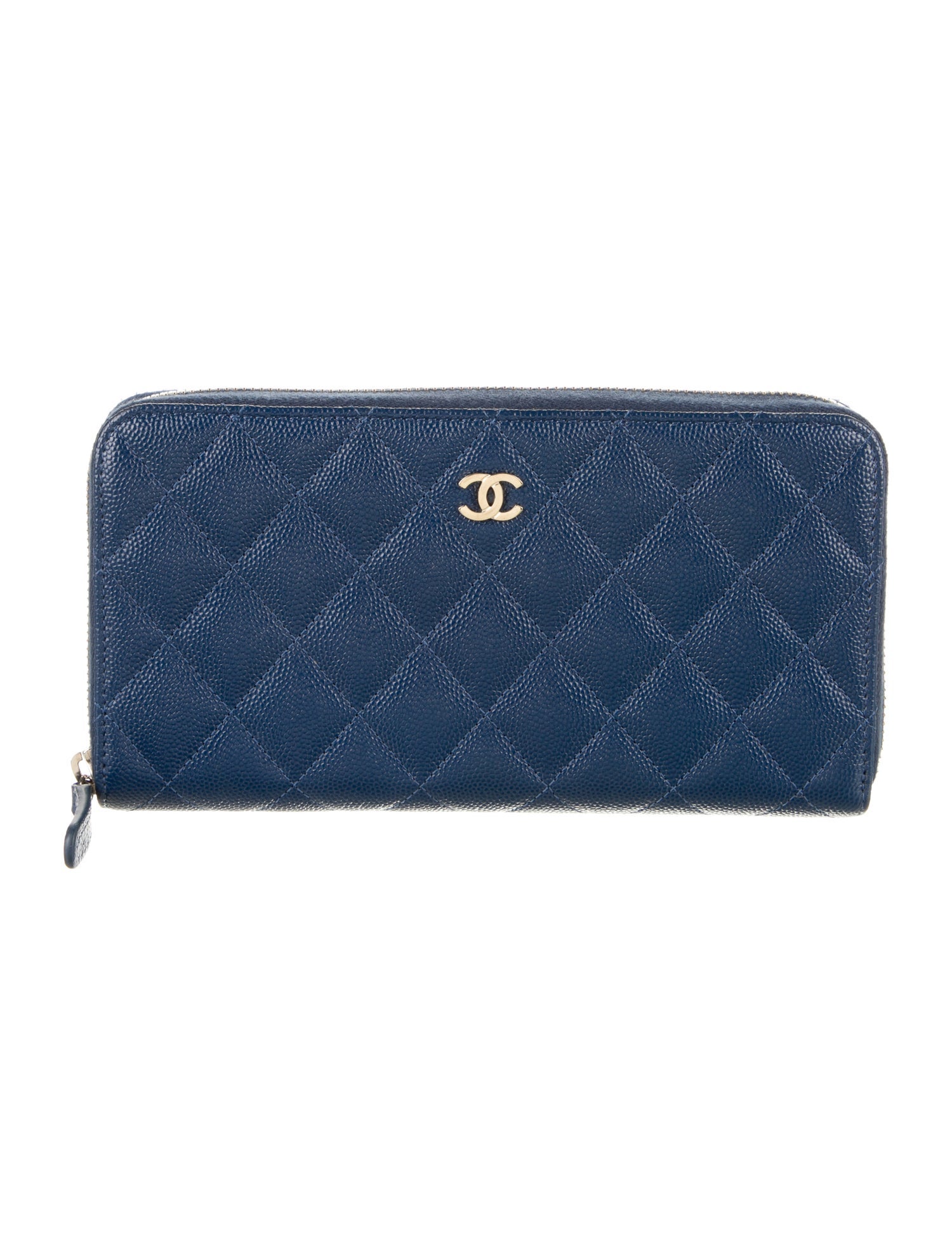 Chanel 2019 Interlocking CC Logo Continental Wallet - Blue Wallets ...