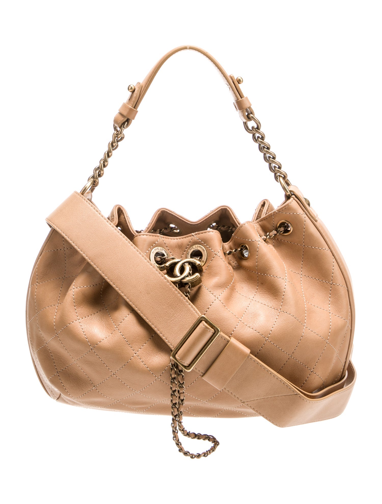 Chanel Paris-Rome Drawstring CC Bucket Bag - Brown Bucket Bags ...