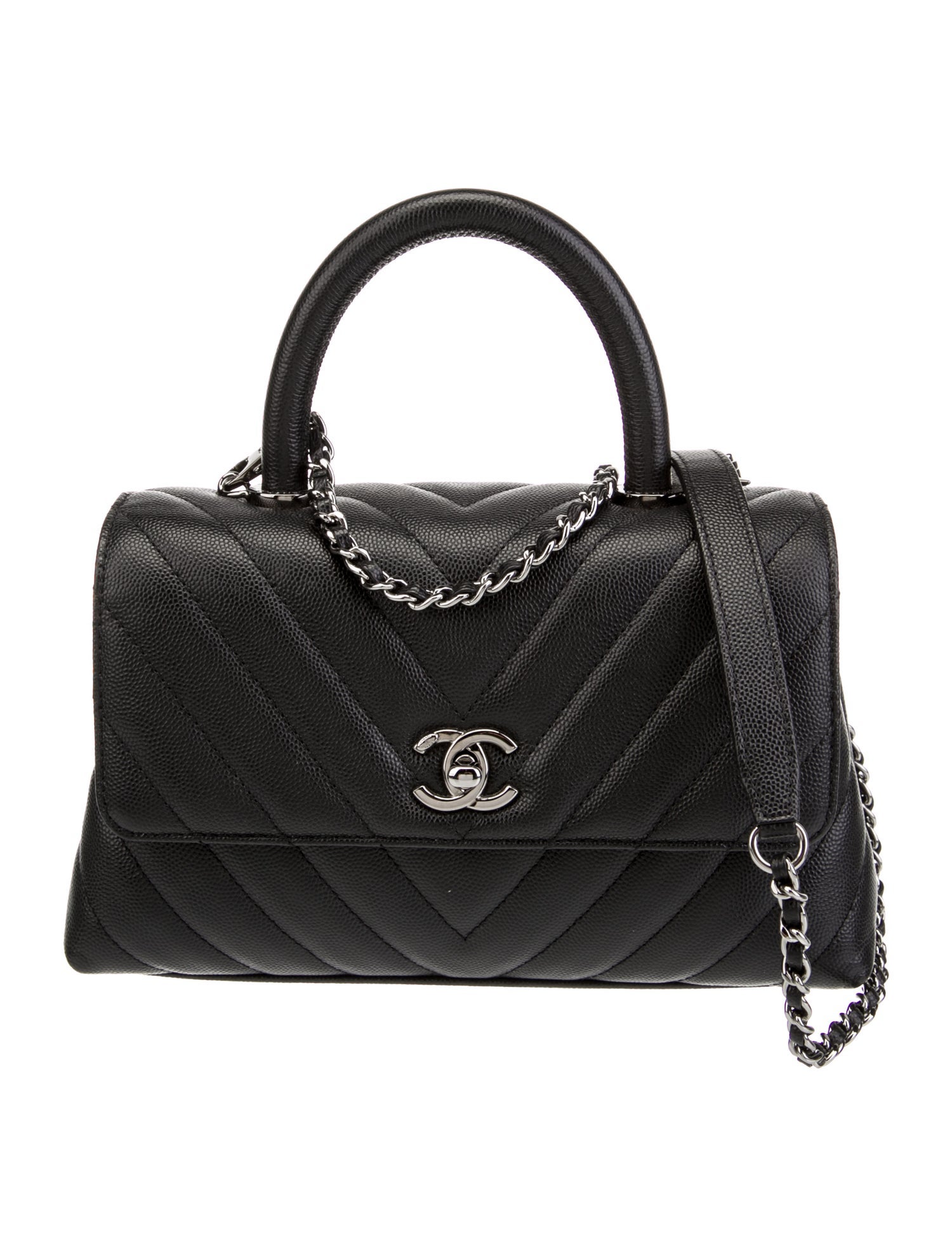 Chanel Mini Coco Top Handle Bag - Black Handle Bags, Handbags ...