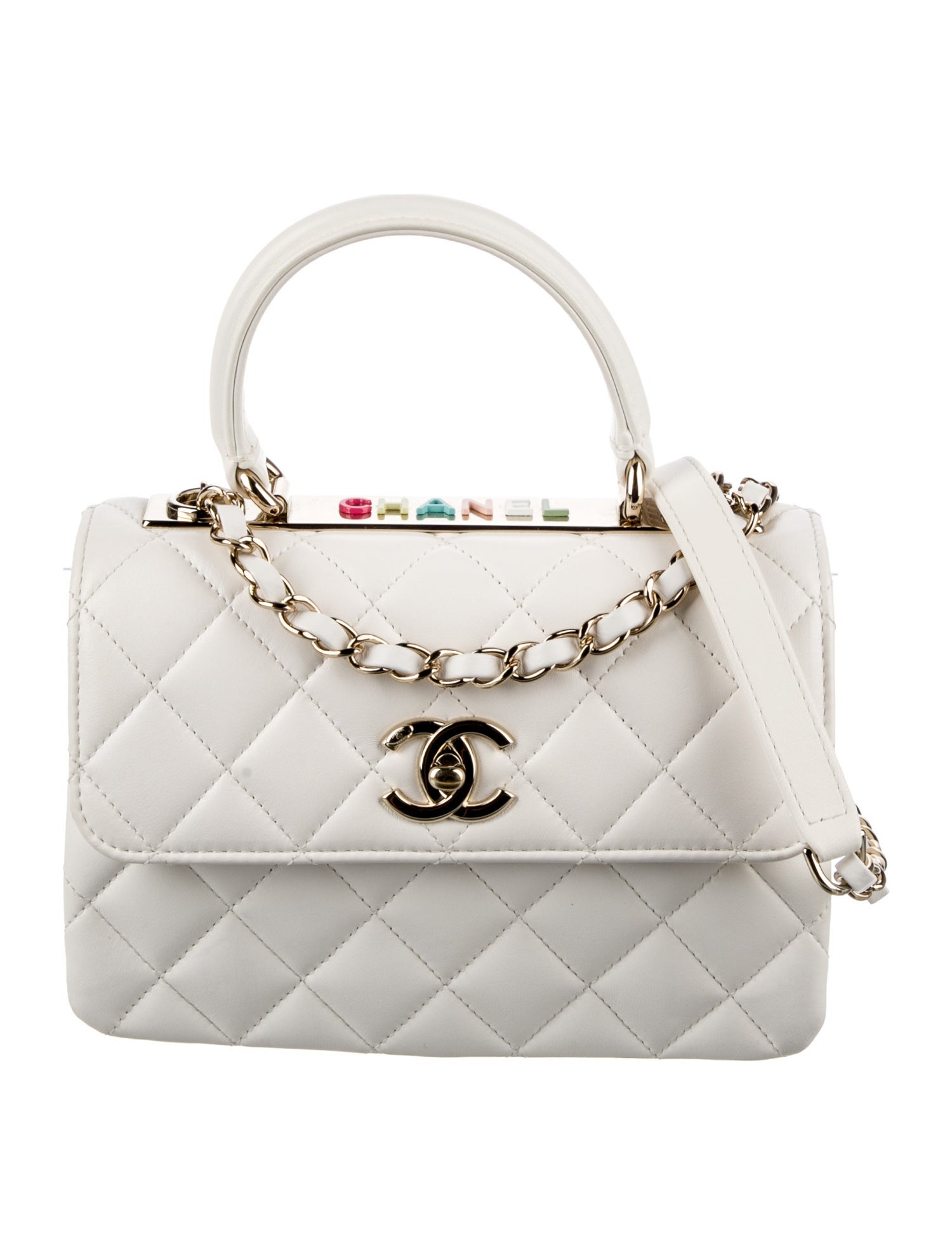 Chanel Mini Trendy CC Top Handle Bag - White Handle Bags, Handbags ...