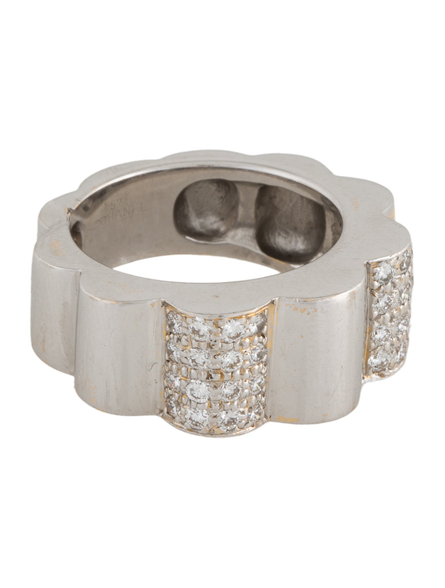 Chanel 18K Diamond Profil de Camélia Ring - 18K White Gold Band, Rings ...