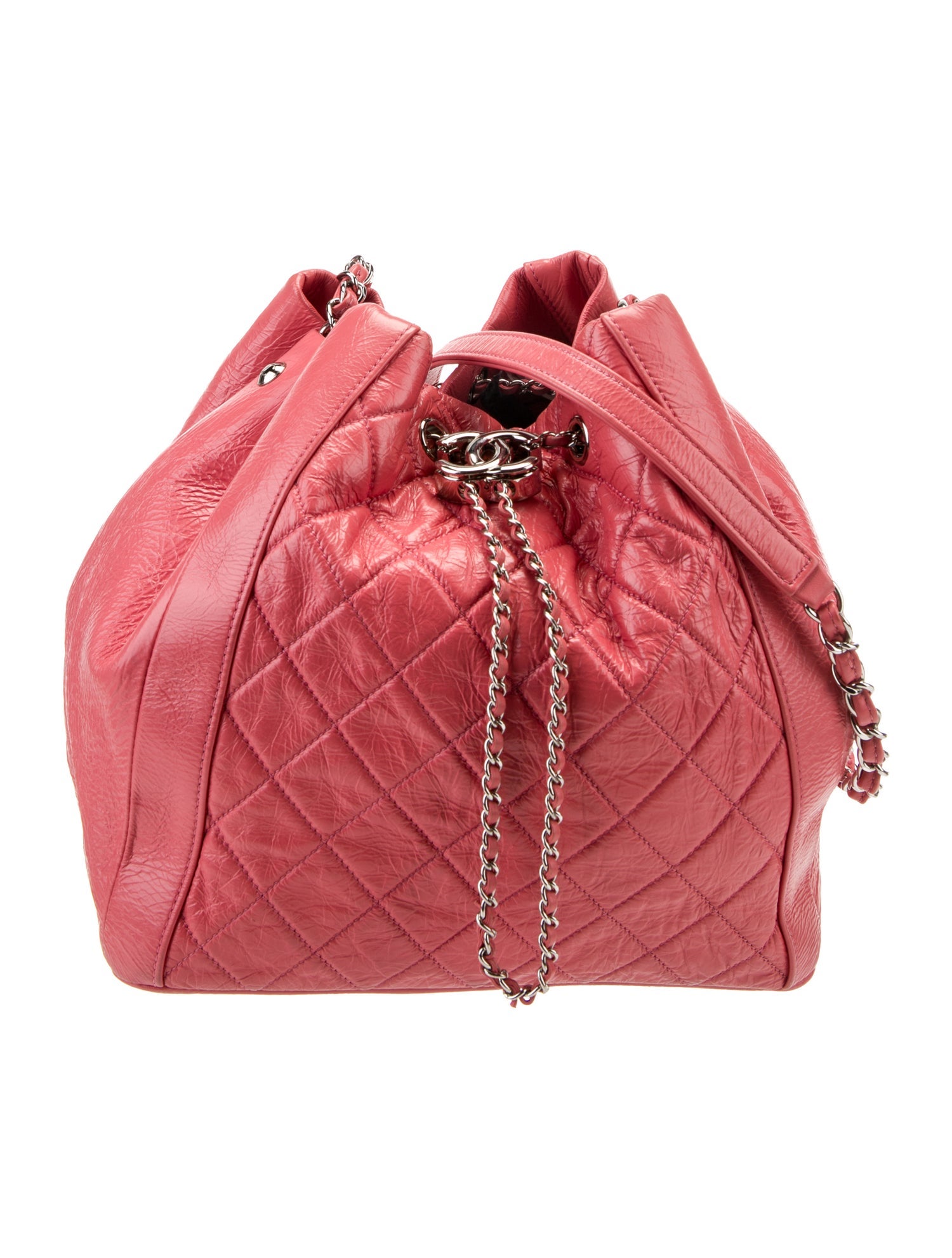 Chanel Quilted Drawstring Bucket Bag - Black Bucket Bags, Handbags ...