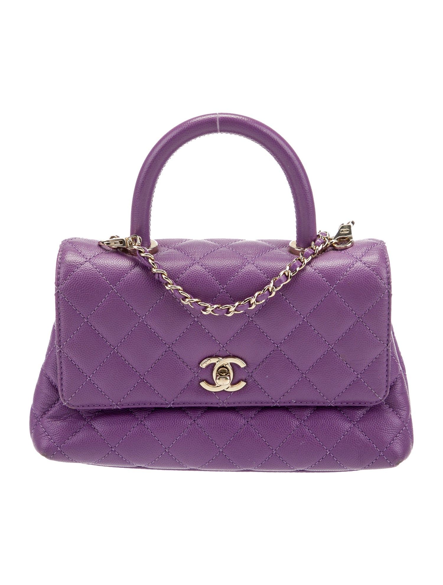 Chanel Mini Coco Handle Bag - Purple Handle Bags, Handbags - CHA1093654 ...