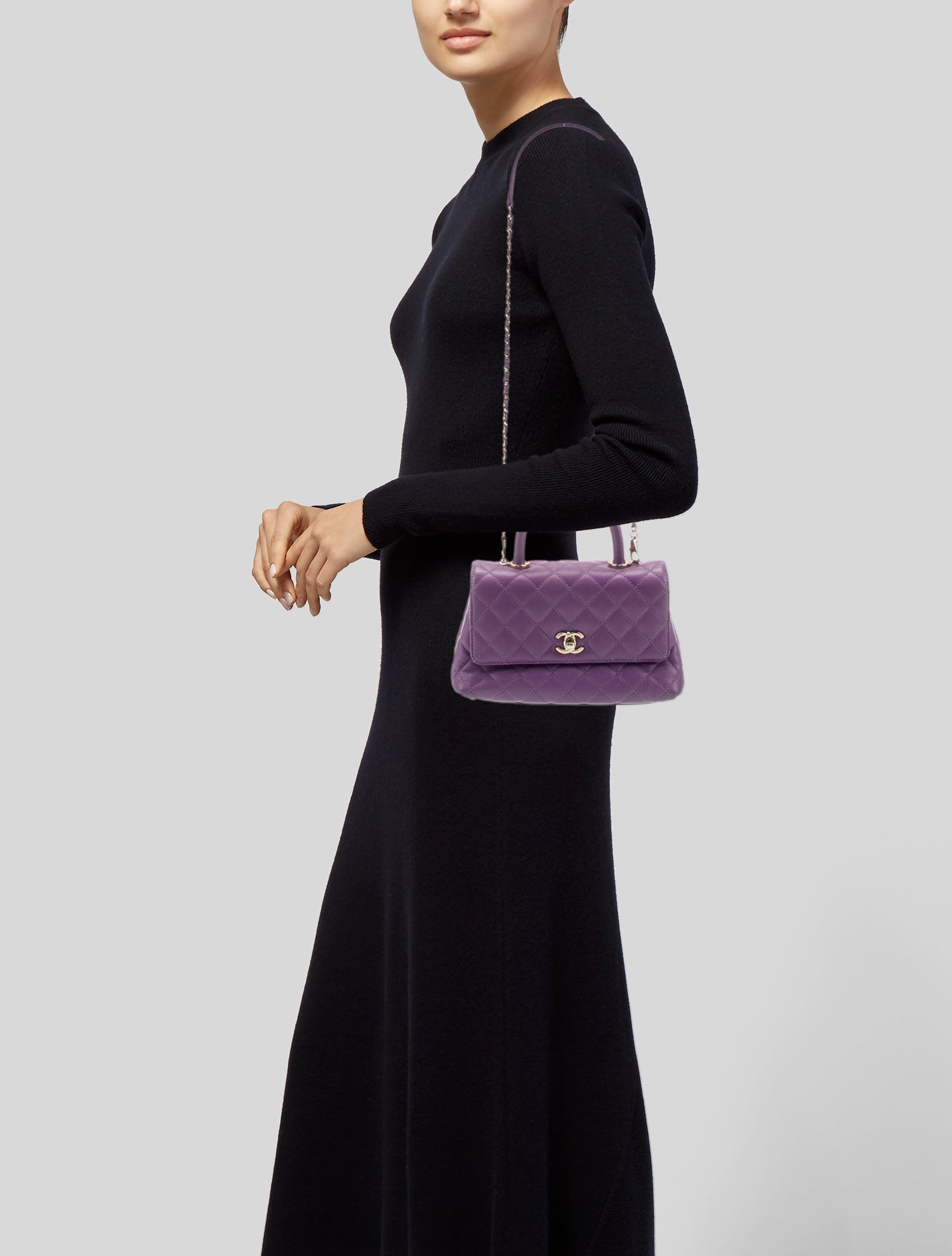 Chanel Mini Coco Handle Bag - Purple Handle Bags, Handbags - CHA1093654 ...