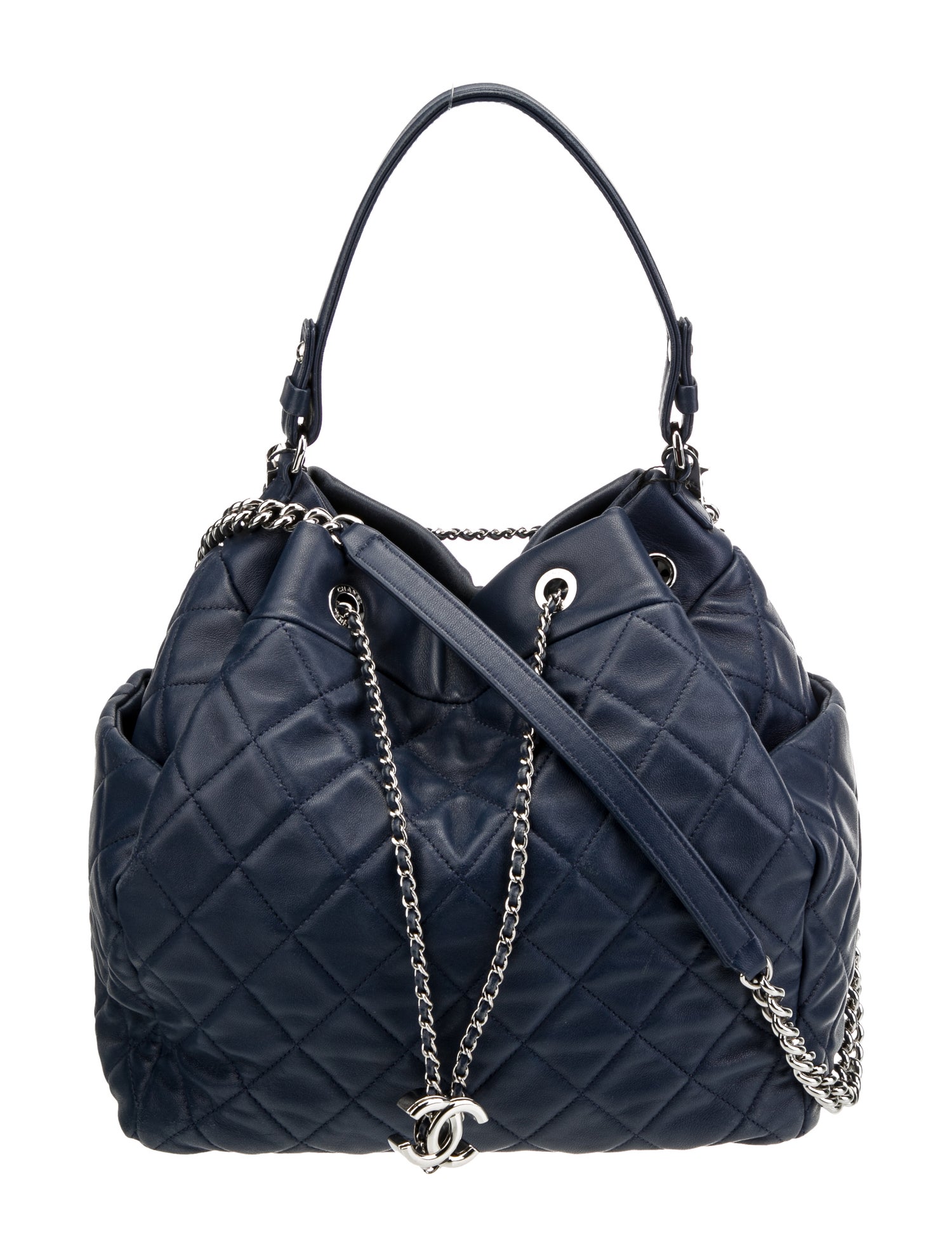 Chanel Paris-Rome Chain Bucket Bag - Blue Bucket Bags, Handbags ...