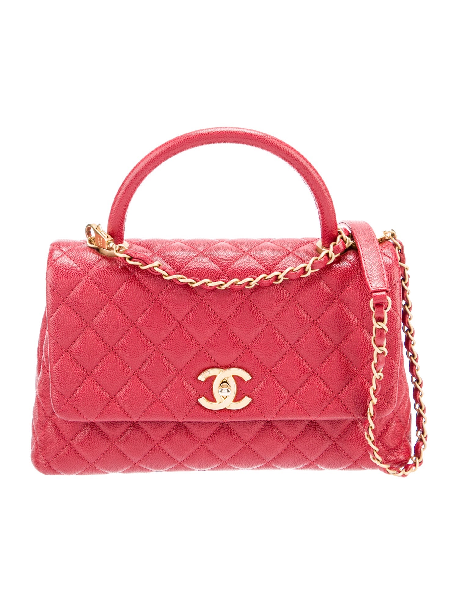 Chanel Small Coco Handle Flap - Red Handle Bags, Handbags - CHA1093702 ...