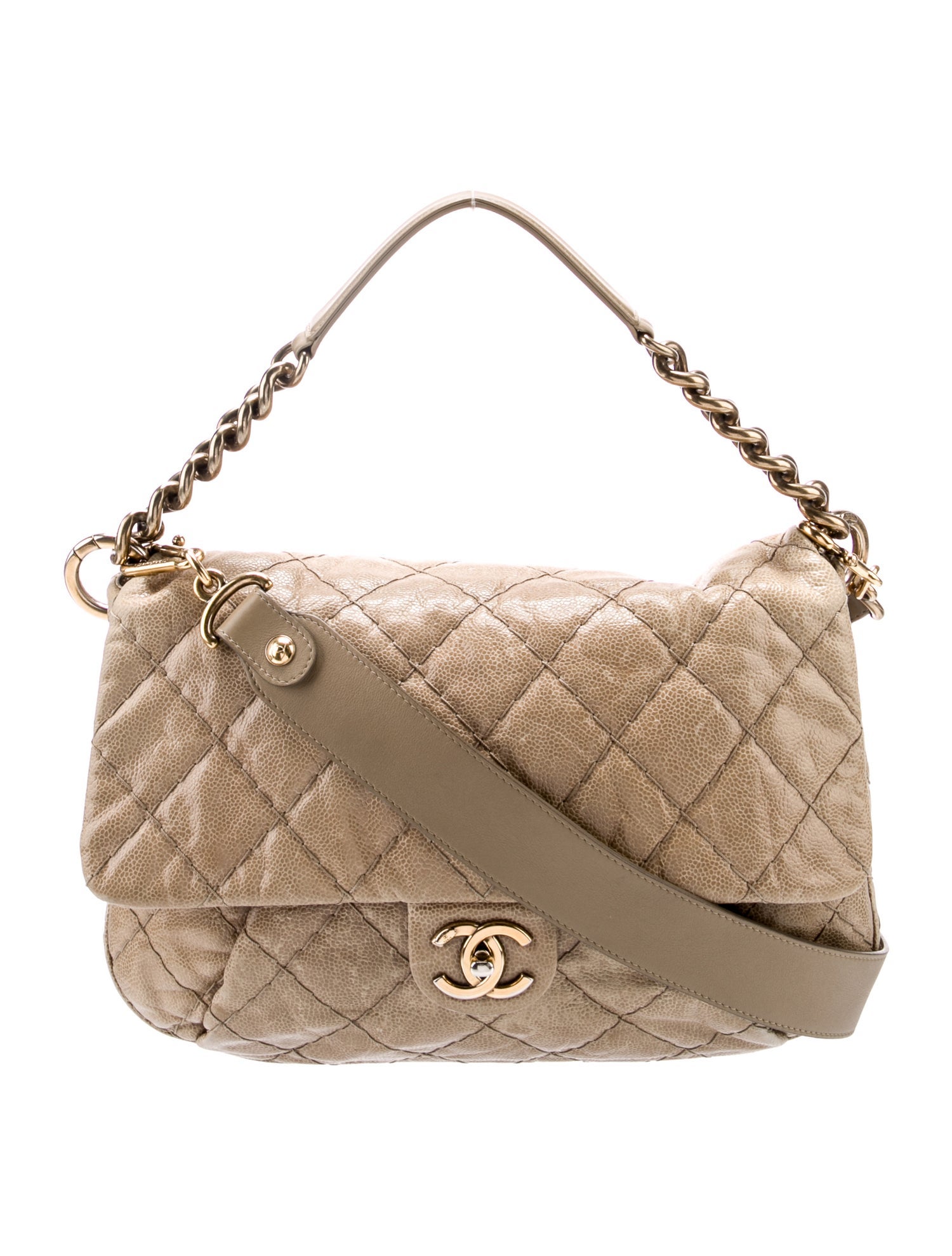 Chanel Medium Coco Pleats Messenger Bag - Neutrals Shoulder Bags ...