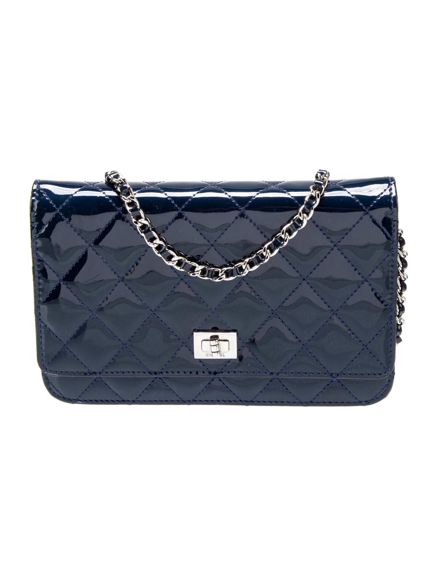 Chanel Patent Reissue Wallet On Chain - Blue Crossbody Bags, Handbags ...