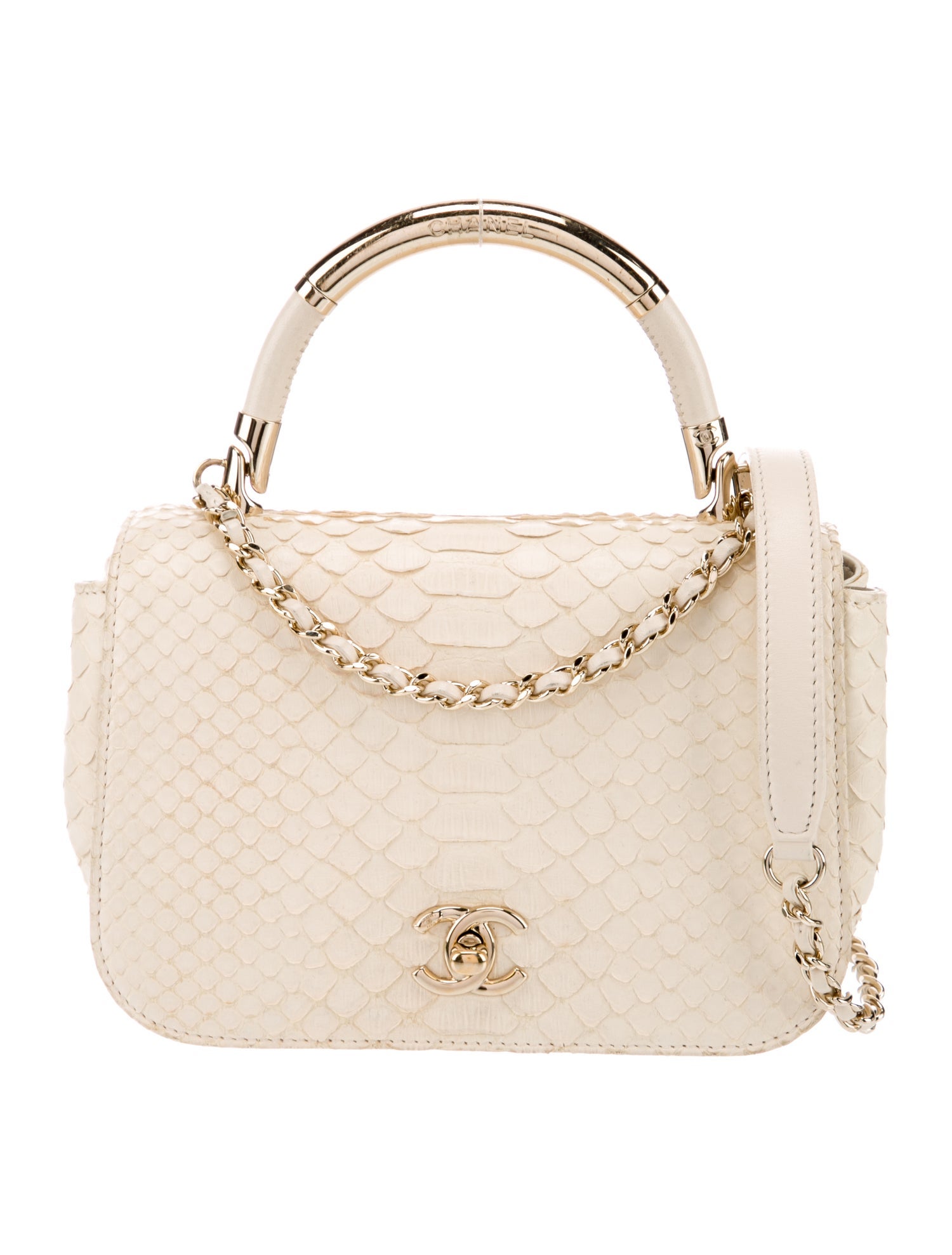 Chanel Small Lizard Trimmed Coco Handle Bag - Neutrals Handle Bags ...