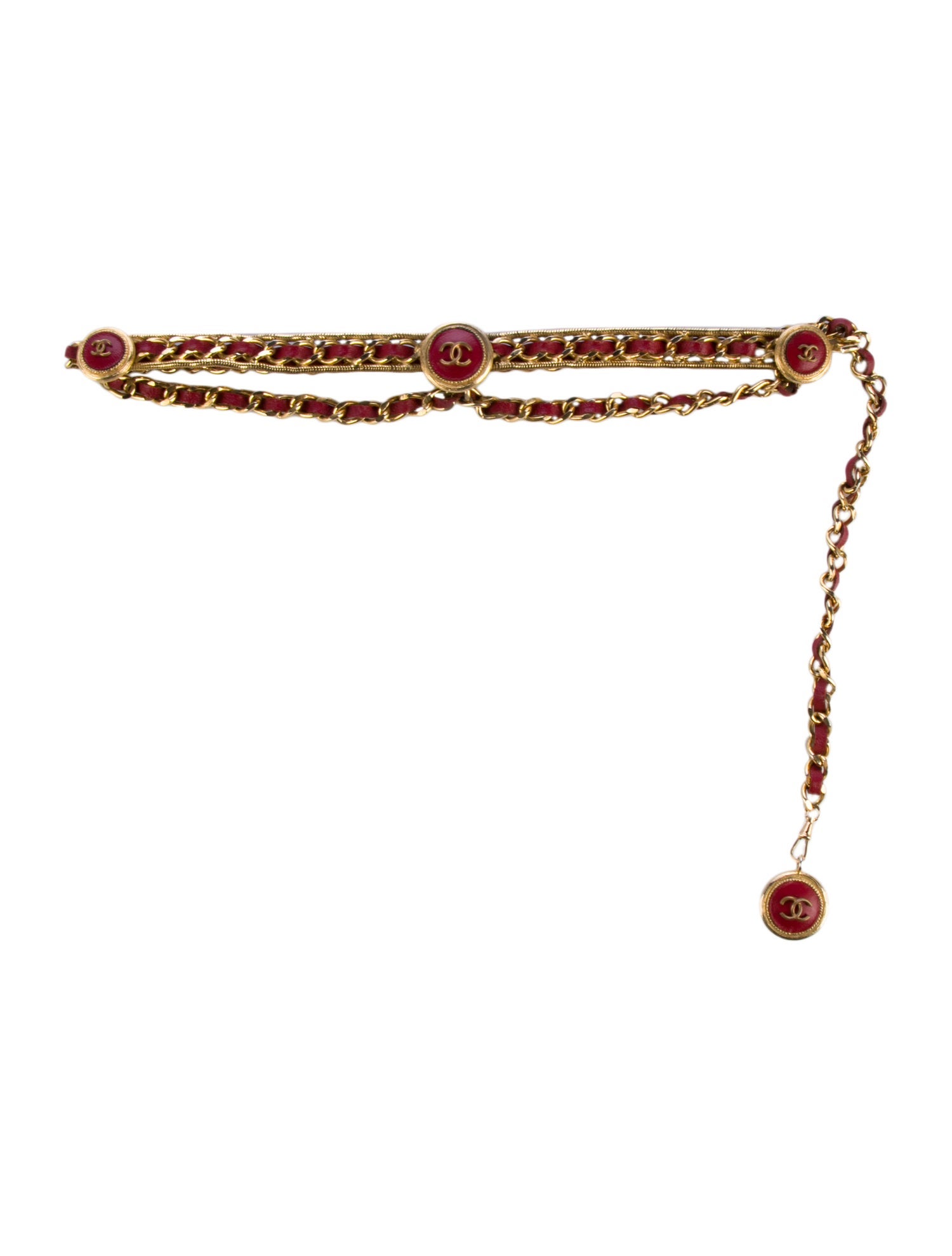 Chanel Vintage 1993 Chain-Link Belt - Red Belts, Accessories ...