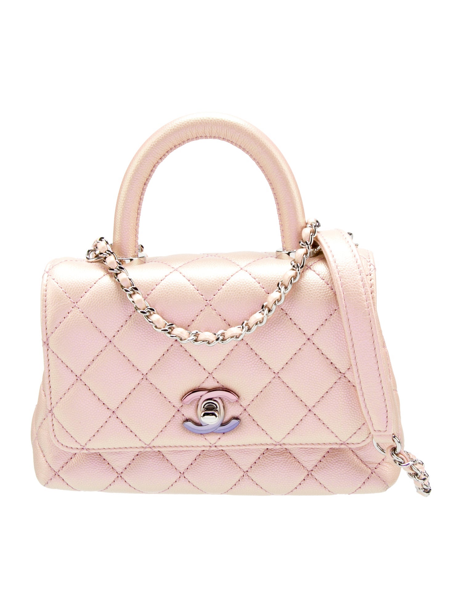 Chanel Mini Coco Handle Bag - Grey Handle Bags, Handbags - CHA1058723 ...