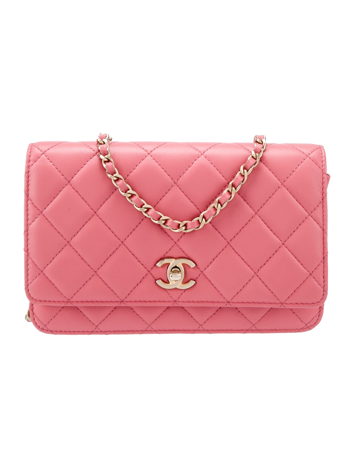 Chanel Pearl Crush Wallet On Chain - Pink Crossbody Bags, Handbags ...