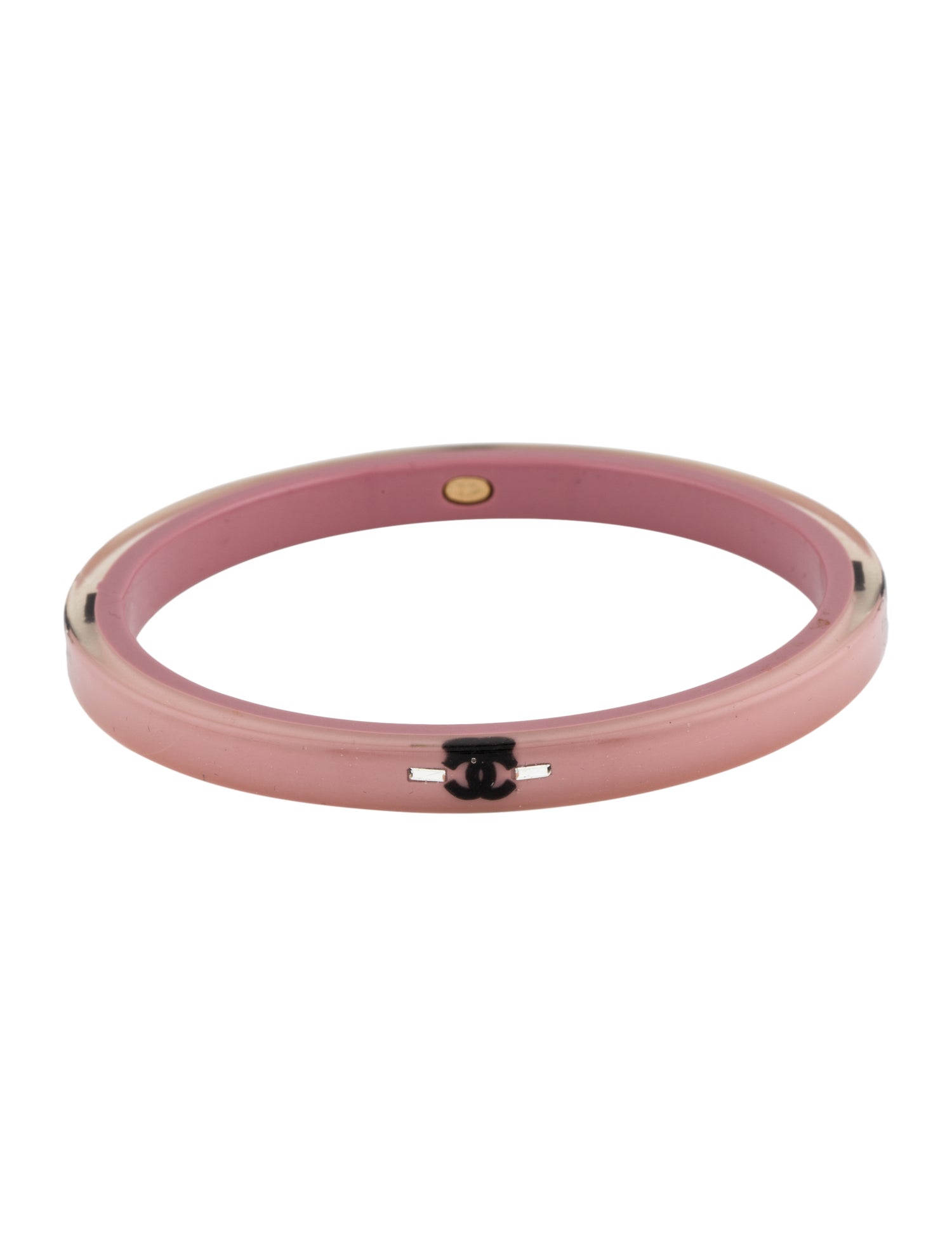 Chanel Resin & Strass CC Bangle - Gold-Plated Bangle, Bracelets ...