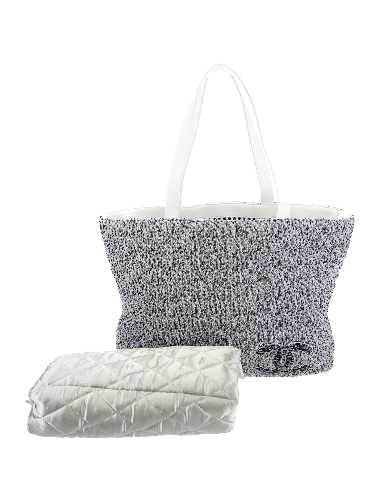 Chanel Terry Cloth CC Beach Tote - Grey Totes, Handbags - CHA1098982 ...
