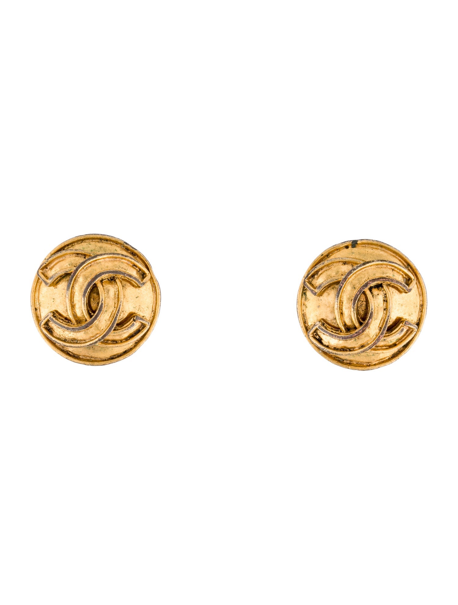 Chanel Vintage CC Clip-On Earrings - Palladium-Plated Clip-On, Earrings ...