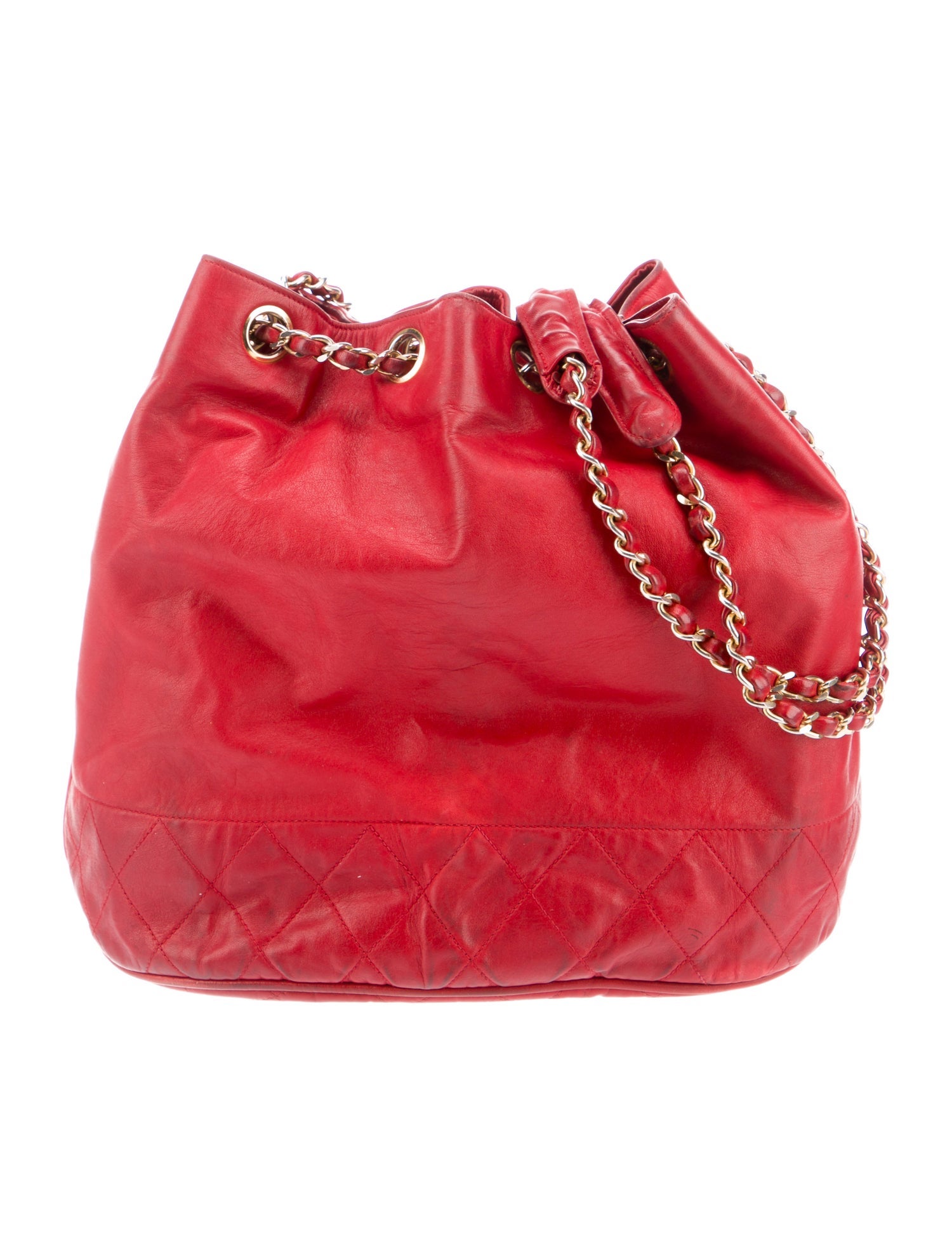 Chanel Quilted Drawstring Bucket Bag - Black Bucket Bags, Handbags ...