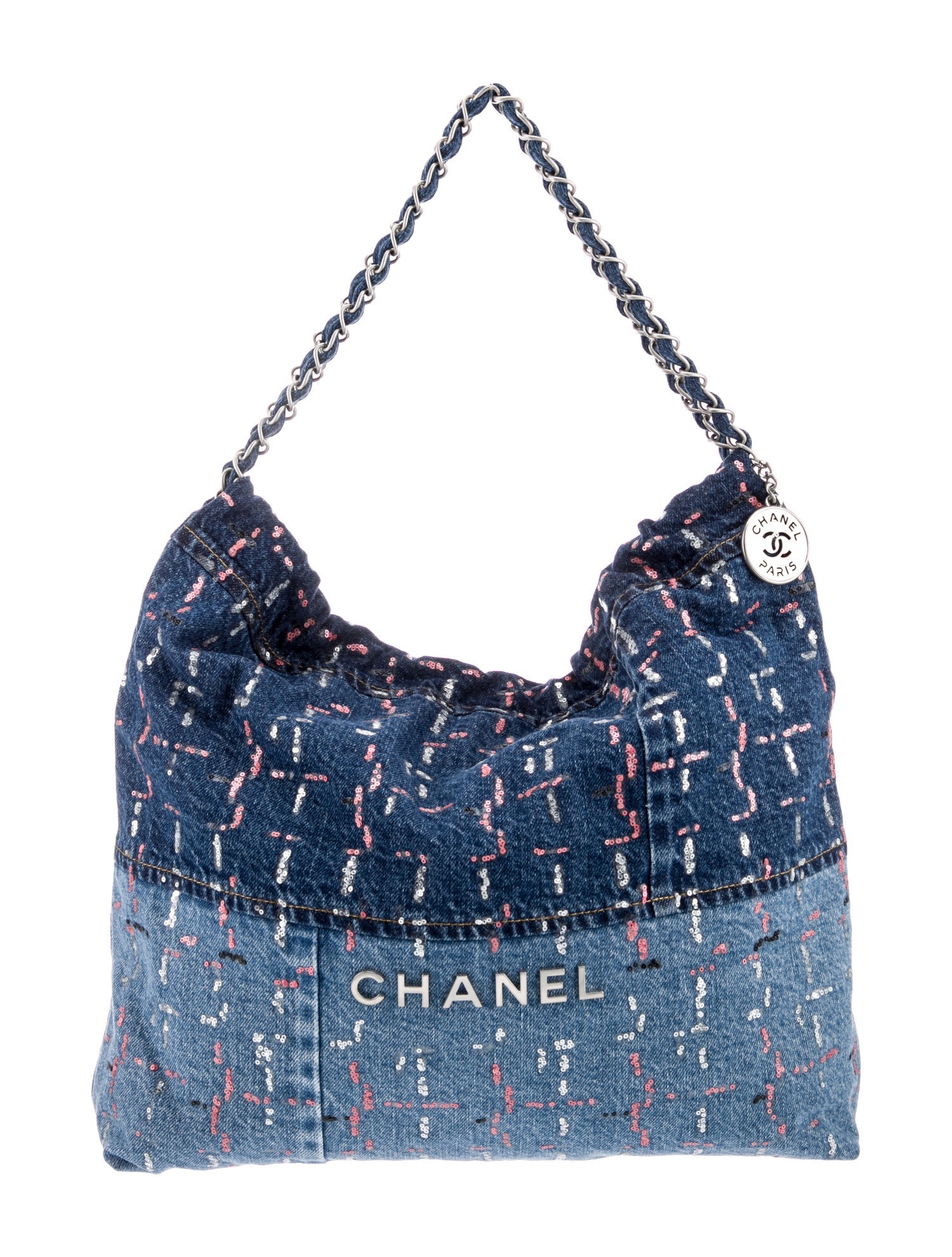 Chanel 2023 Sequin Denim Hobo 22 - Blue Hobos, Handbags - CHA1101138 ...