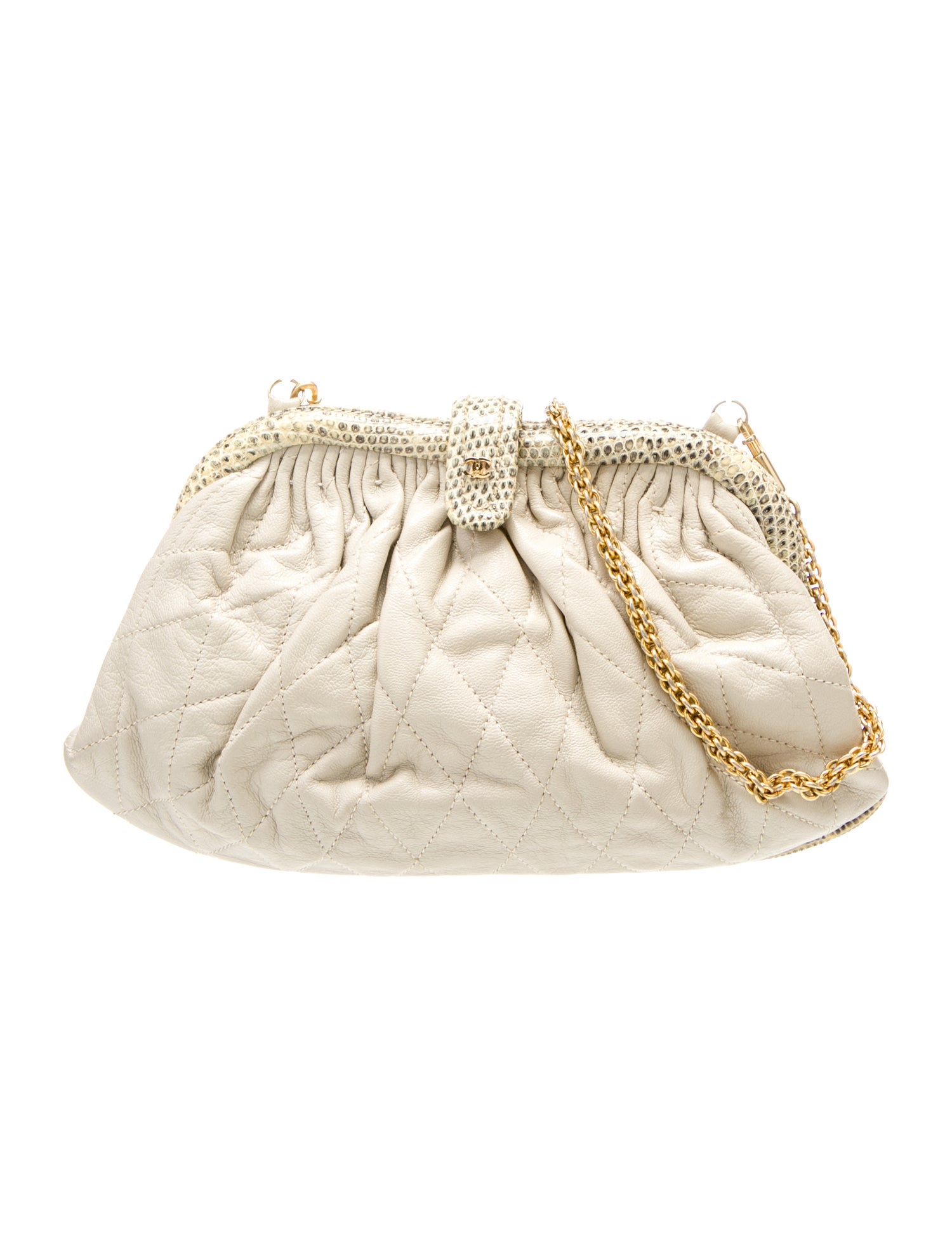 Chanel Satin Embellished Evening bag - Gold Evening Bags, Handbags - CHA1055179 | The RealReal