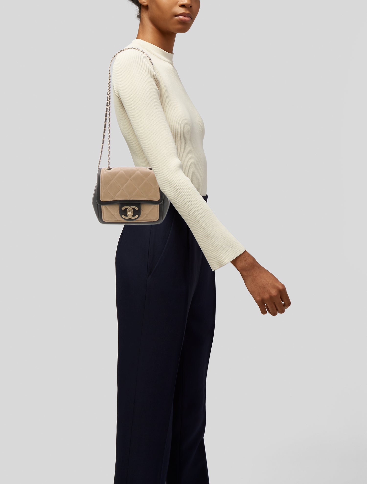 Chanel Mini Graphic Flap Bag - Black Shoulder Bags, Handbags ...