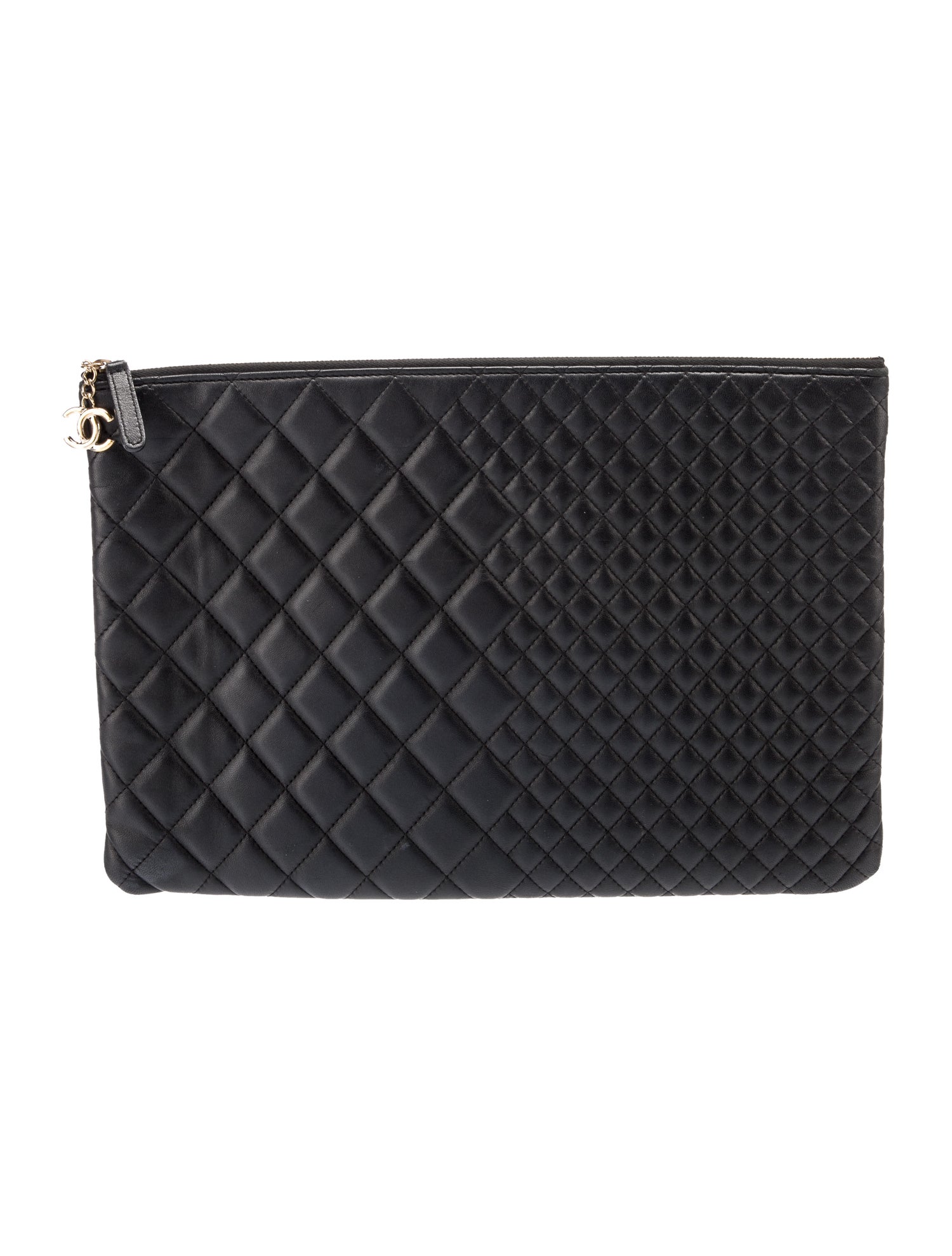 Chanel Large Quilted O-Case - Black Clutches, Handbags - CHA1092684 ...
