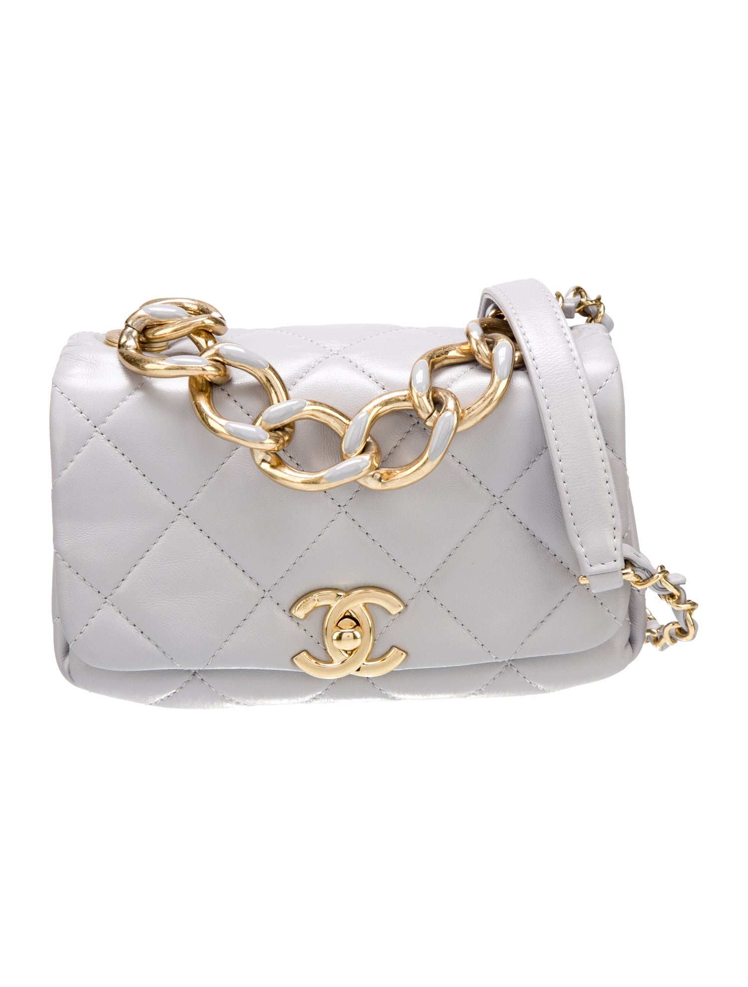 Chanel 2022 Mini Color Match Flap Bag - Grey Crossbody Bags, Handbags ...