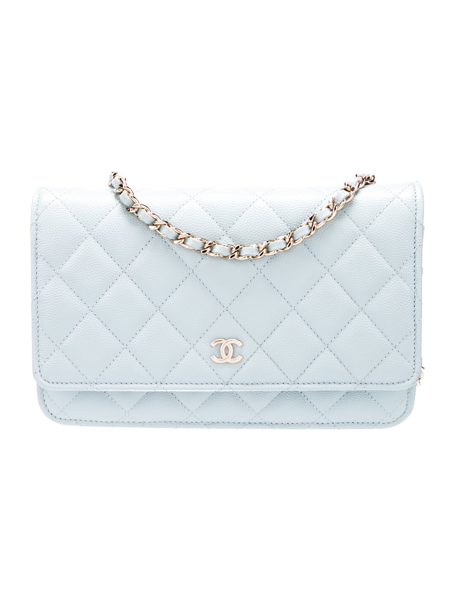 Chanel Gradient Metallic Quilted Wallet On Chain - Blue Crossbody Bags ...