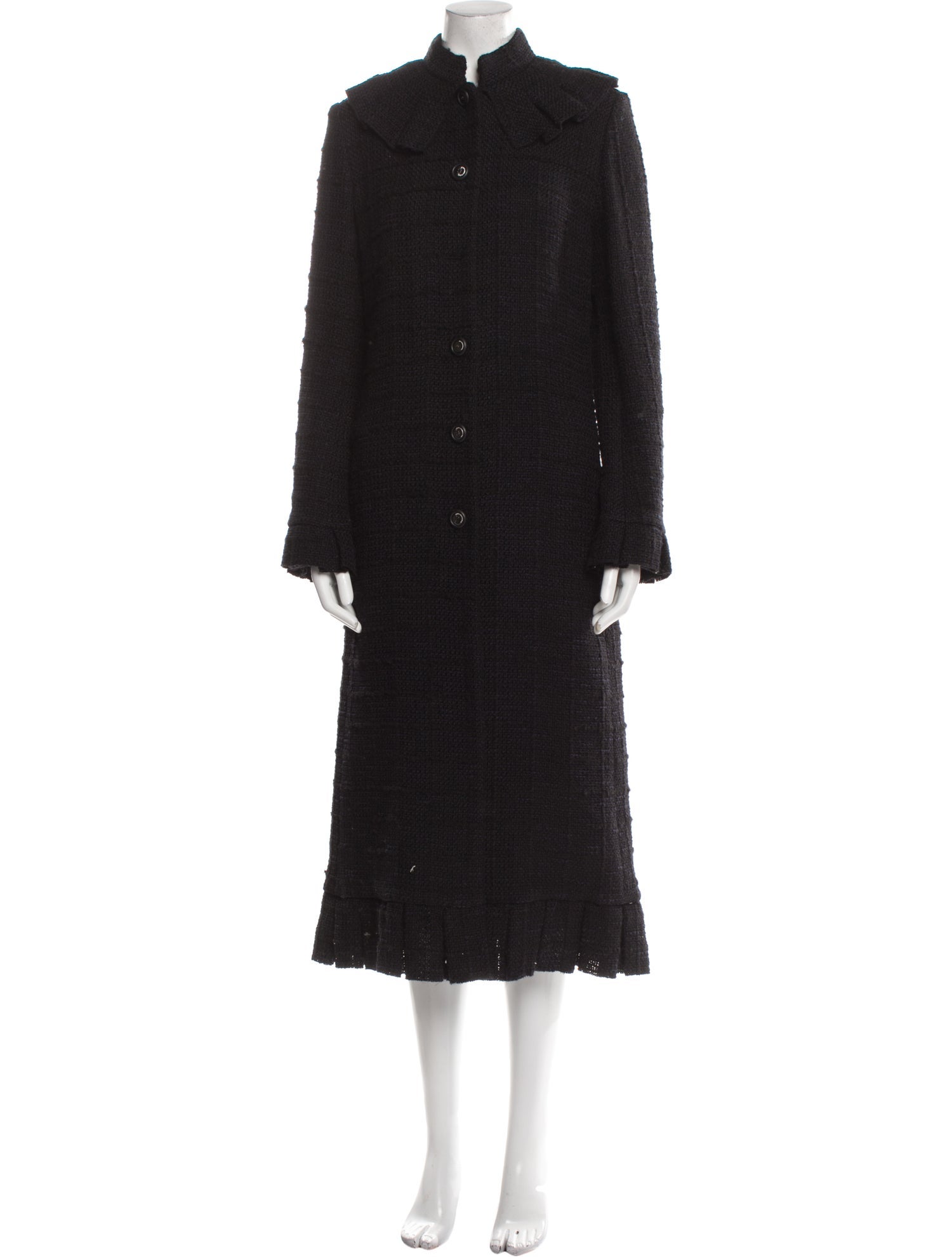 Chanel 2017 Wool Faux Fur Coat - Black Coats, Clothing - CHA1108348 ...