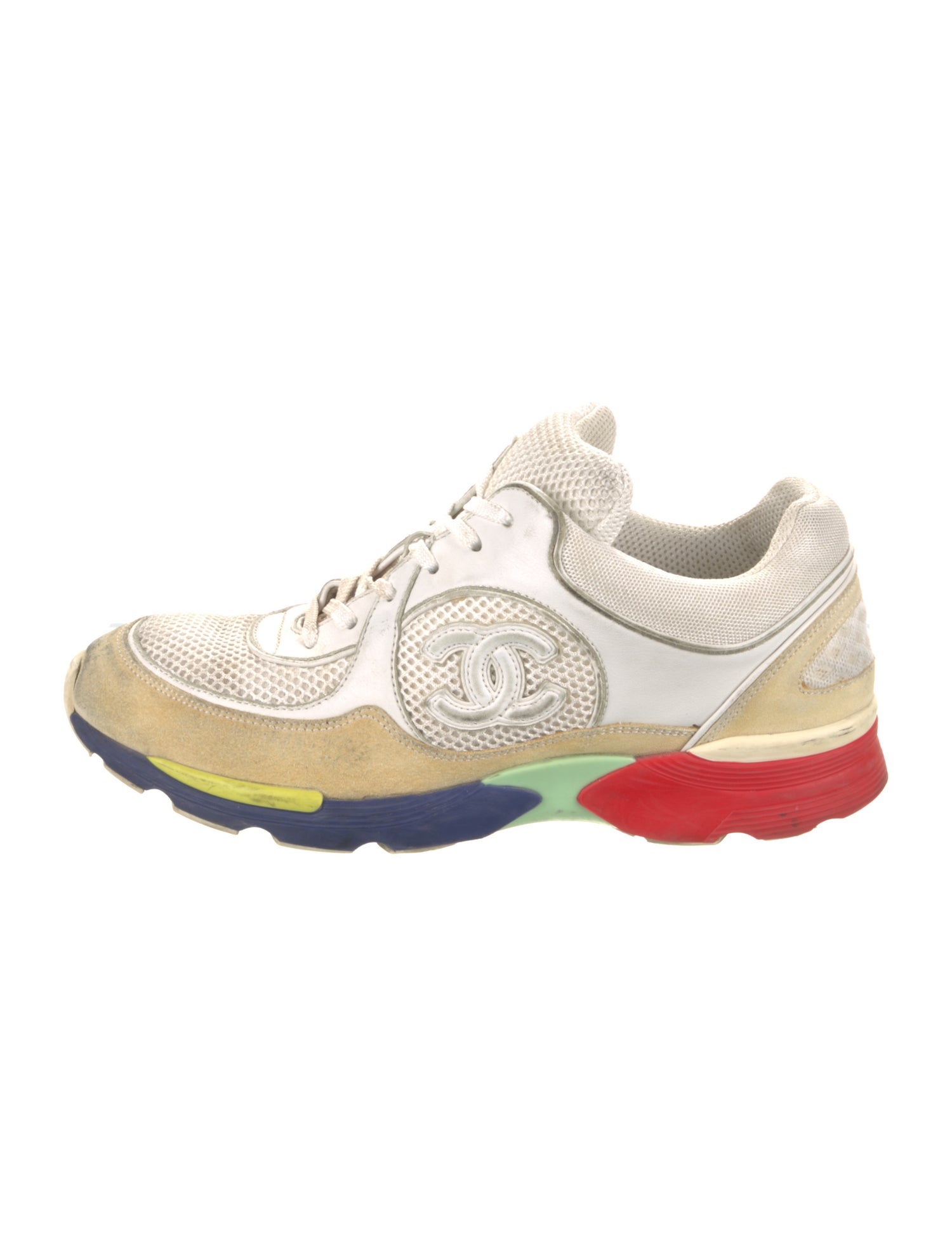 Chanel Interlocking CC Logo Mesh Accents - White Sneakers, Shoes ...