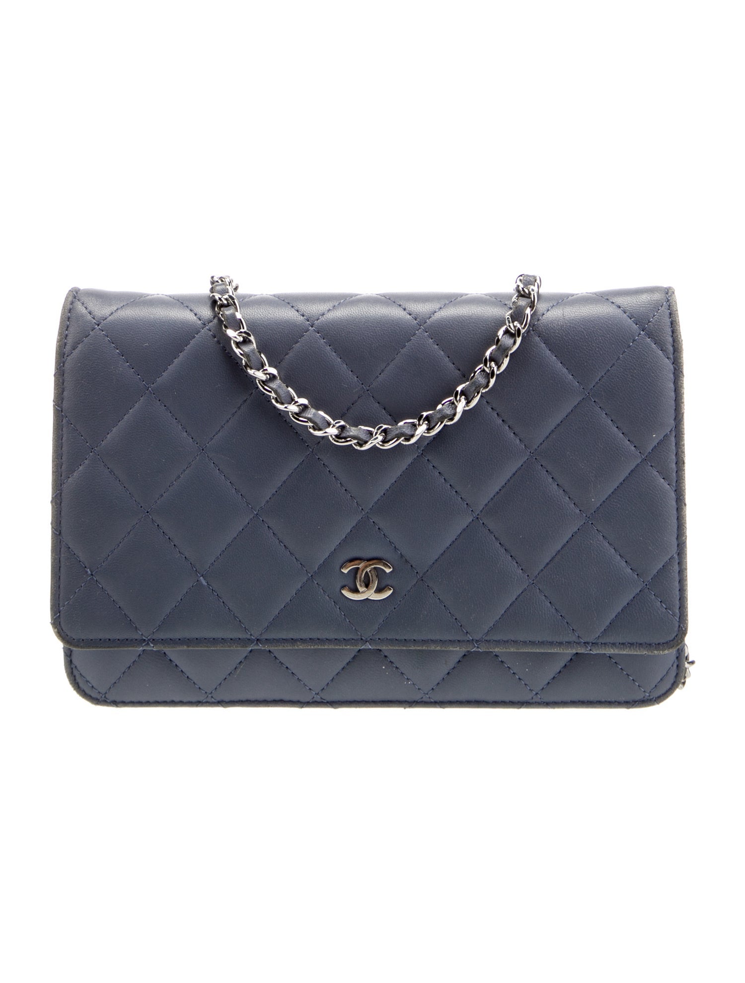 Chanel Classic Quilted Wallet On Chain - Blue Crossbody Bags, Handbags ...