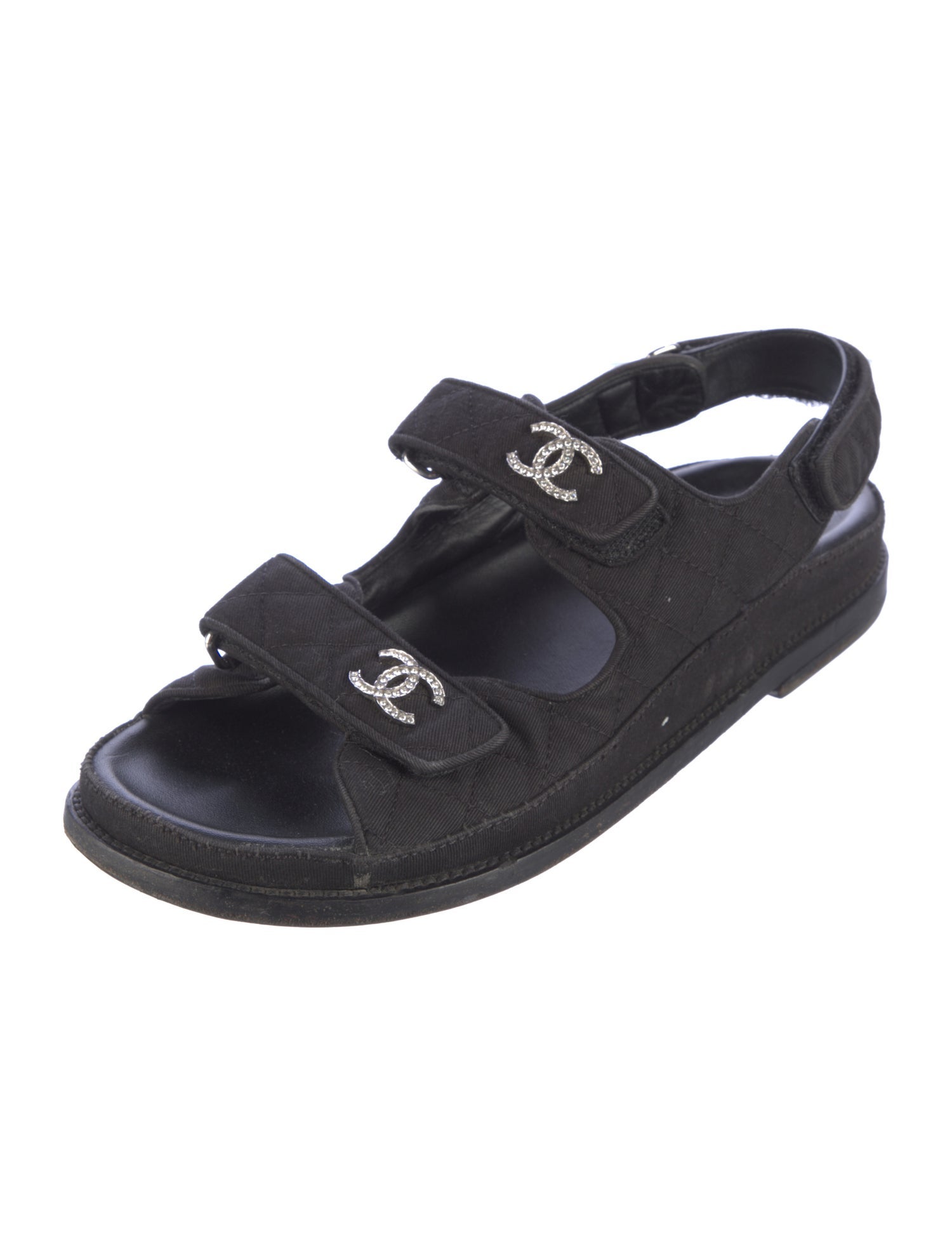 Chanel Interlocking CC Logo Espadrilles - Black Sandals, Shoes ...