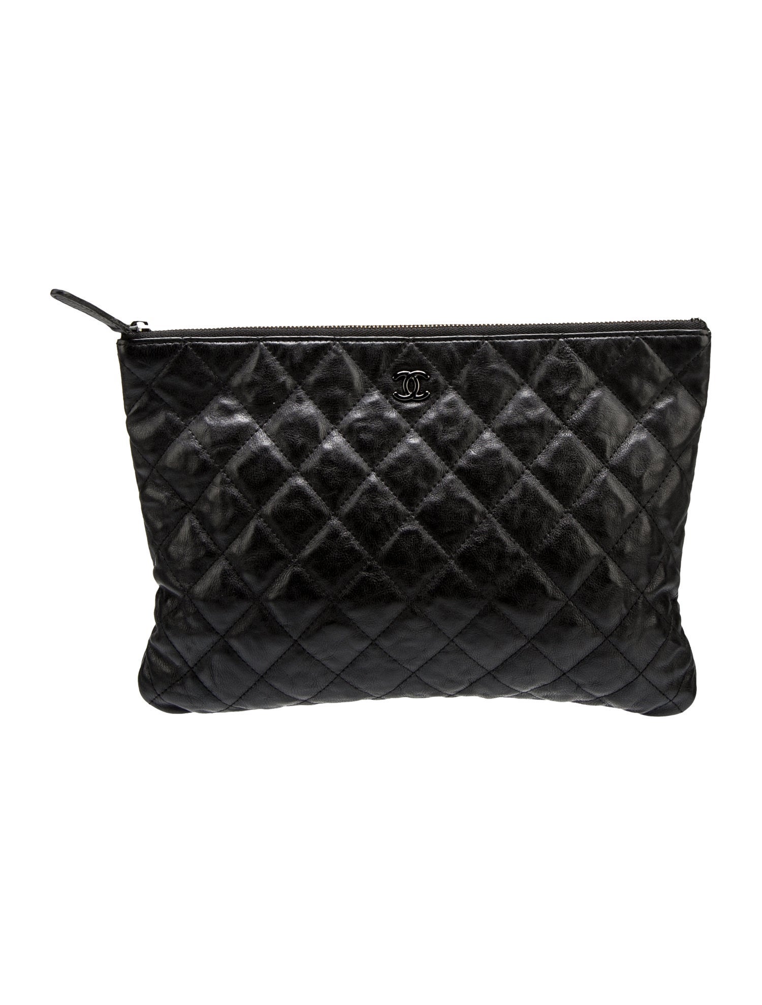 Chanel Large Quilted O-Case - Black Clutches, Handbags - CHA1092684 ...
