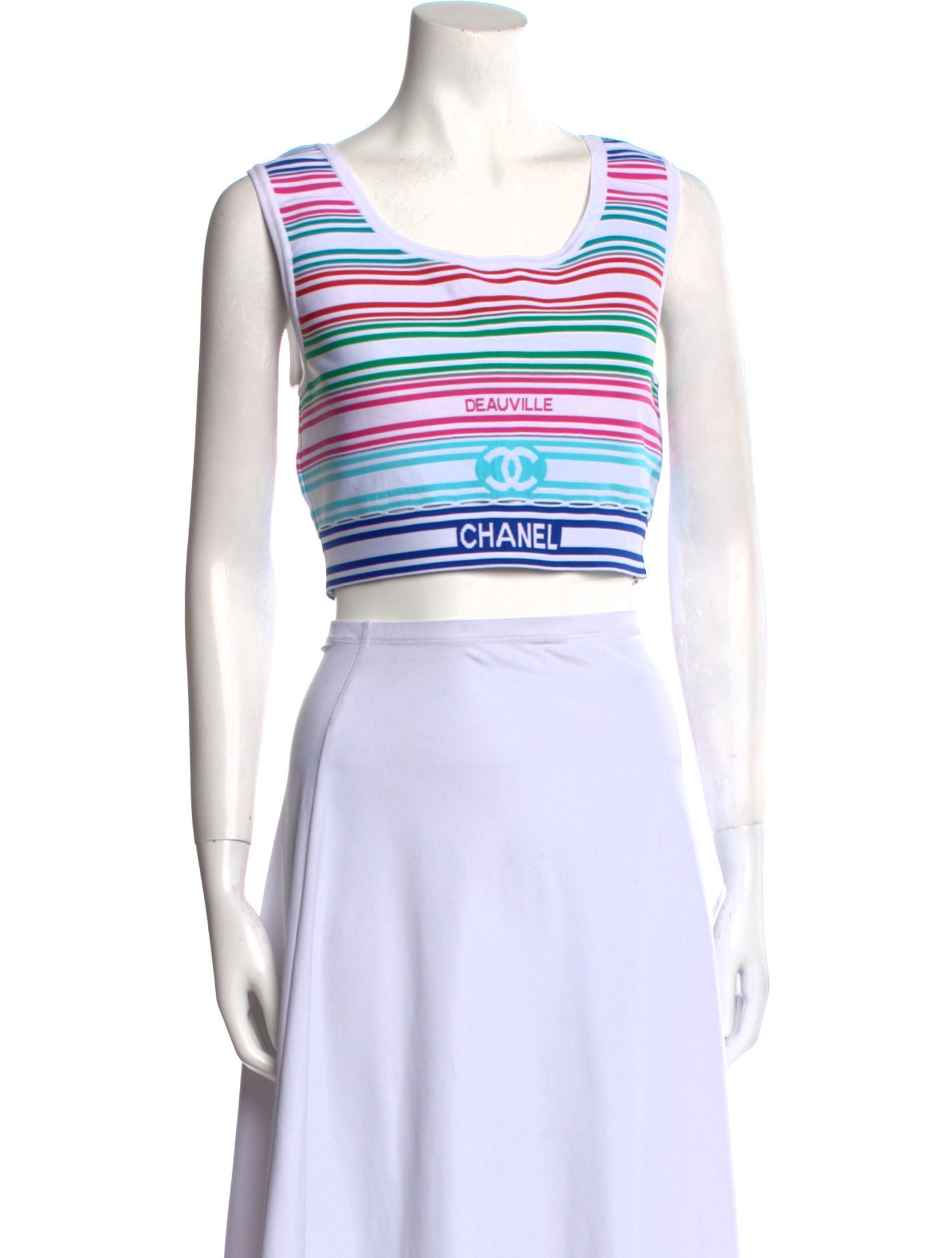 Chanel 2019 Striped Crop Top - Blue Tops, Clothing - CHA1115725 | The ...