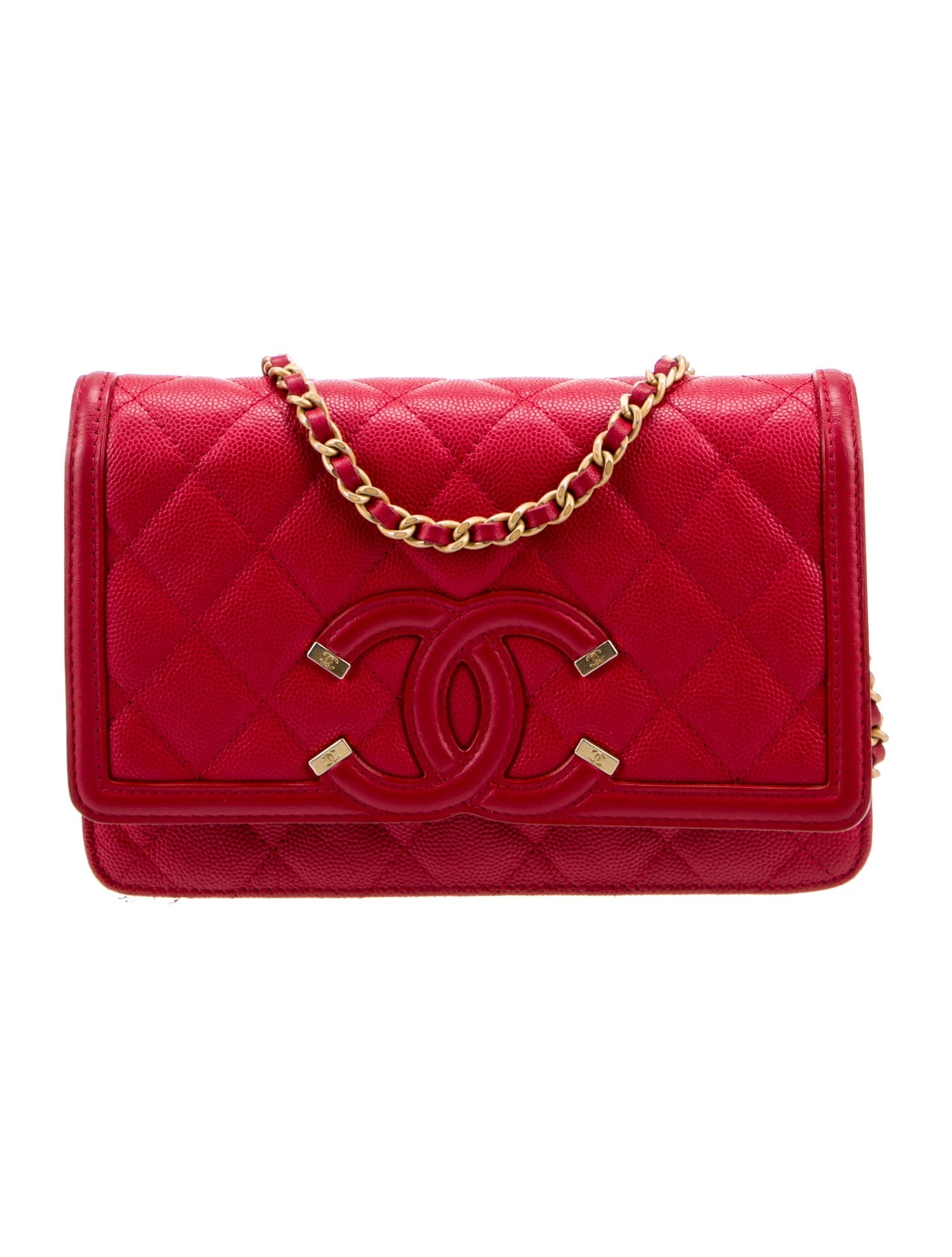 Chanel Golden Class Wallet On Chain - Red Crossbody Bags, Handbags ...