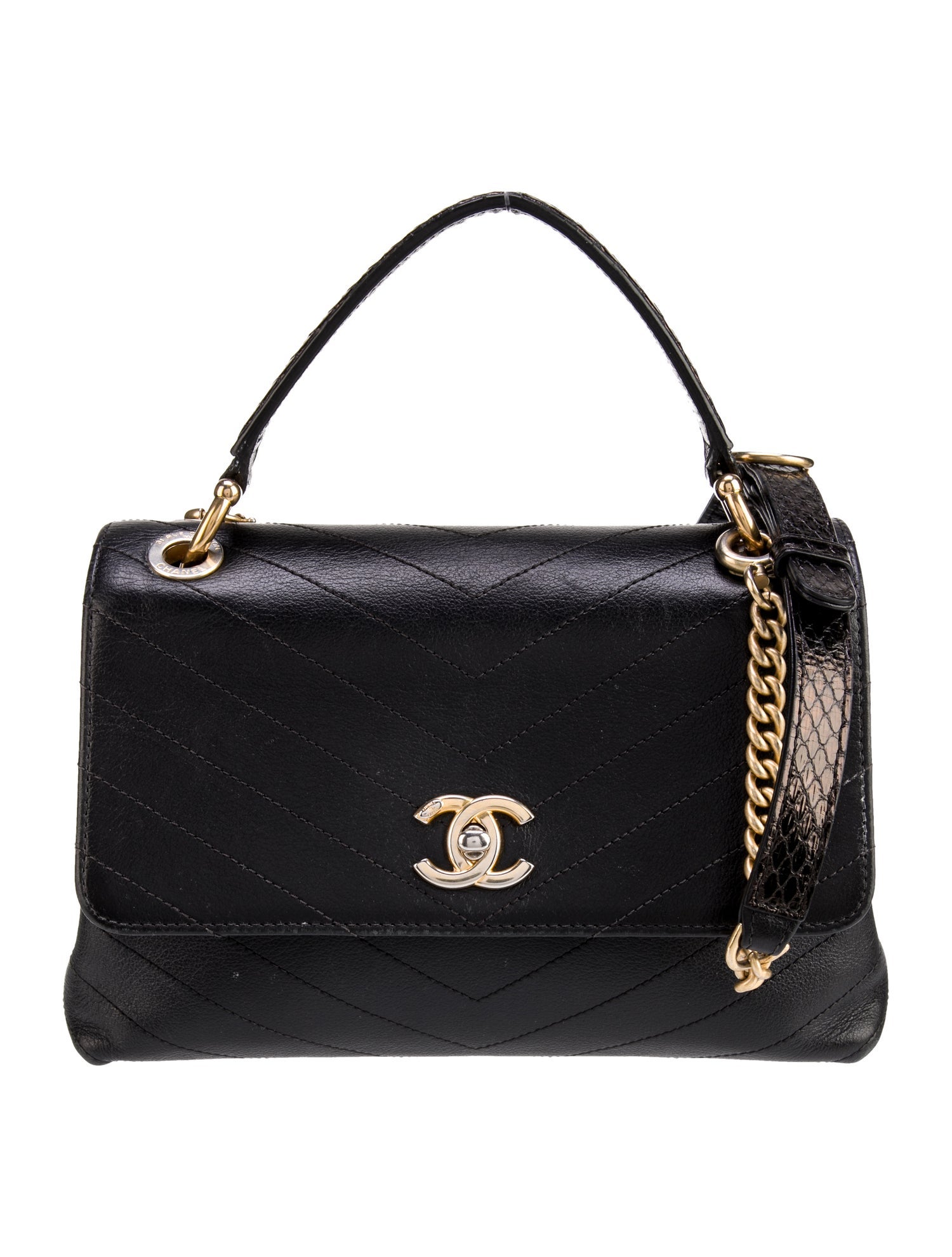 Chanel Mini Chevron So Black Coco Handle Bag - Black Handle Bags ...