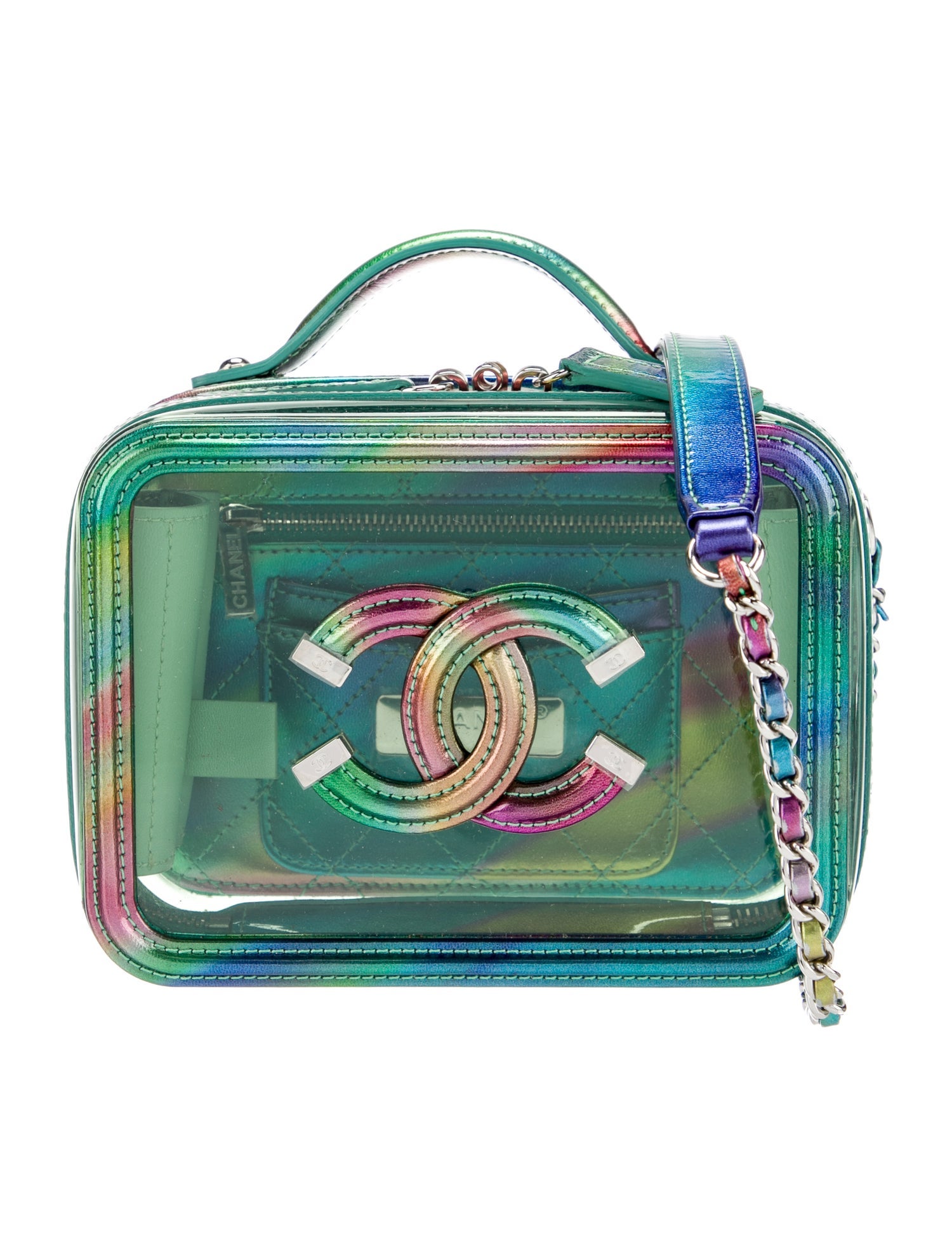 Chanel Tweed Filigree N/S Vanity Case - Pink Crossbody Bags, Handbags ...