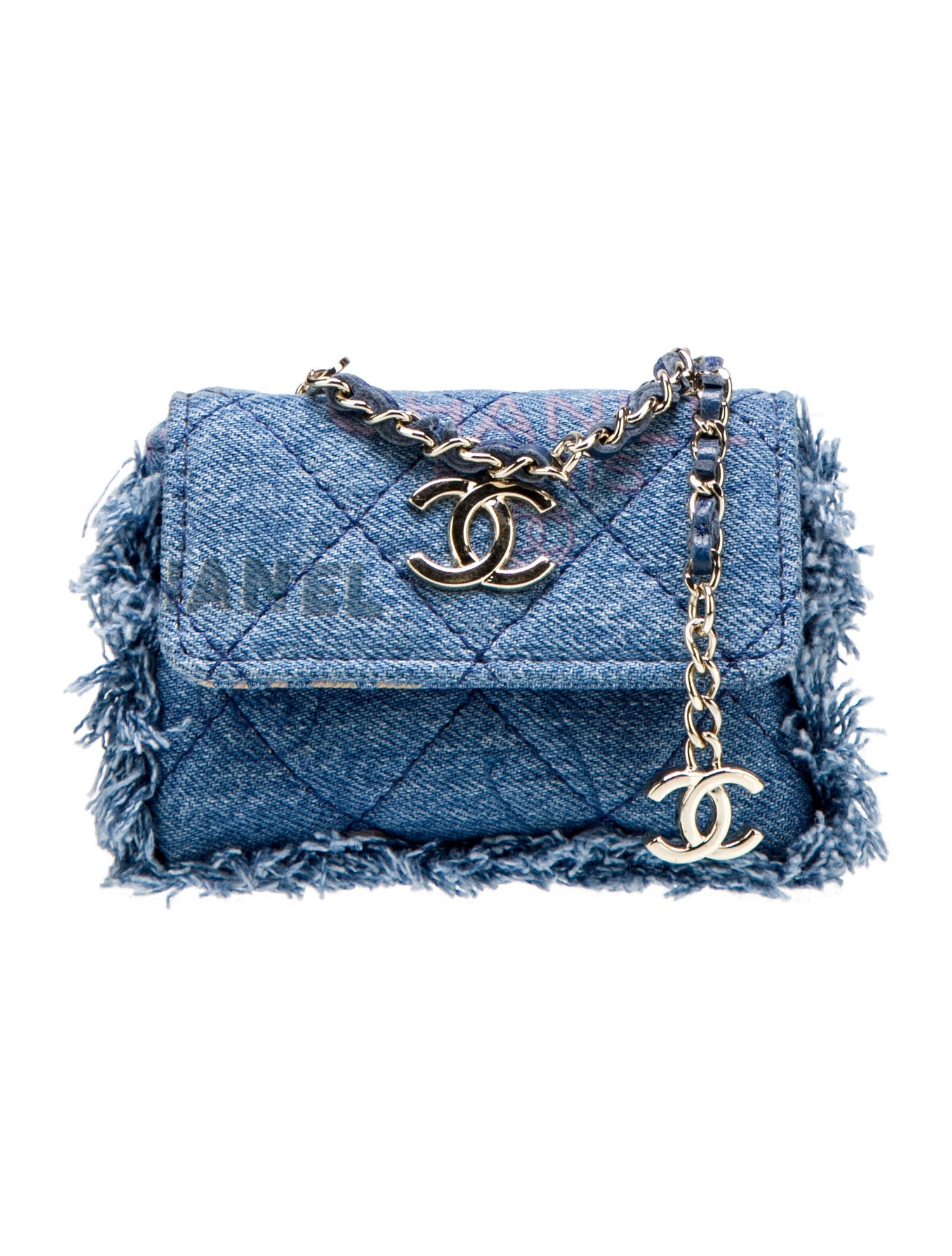 Chanel Denim Mood Clutch w/ Chain - Blue Mini Bags, Handbags ...