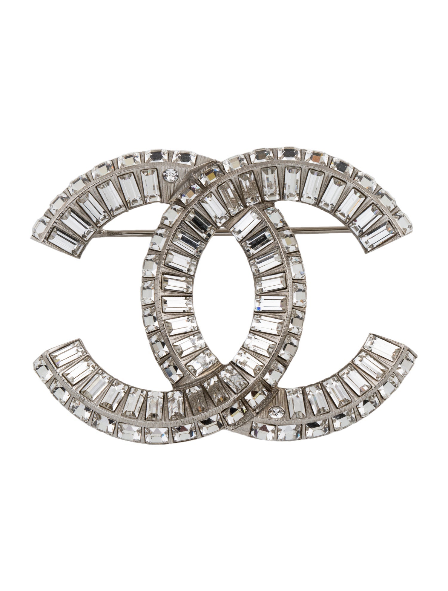 Chanel Strass CC Brooch - Palladium-Plated Pin, Brooches - CHA1121883 ...