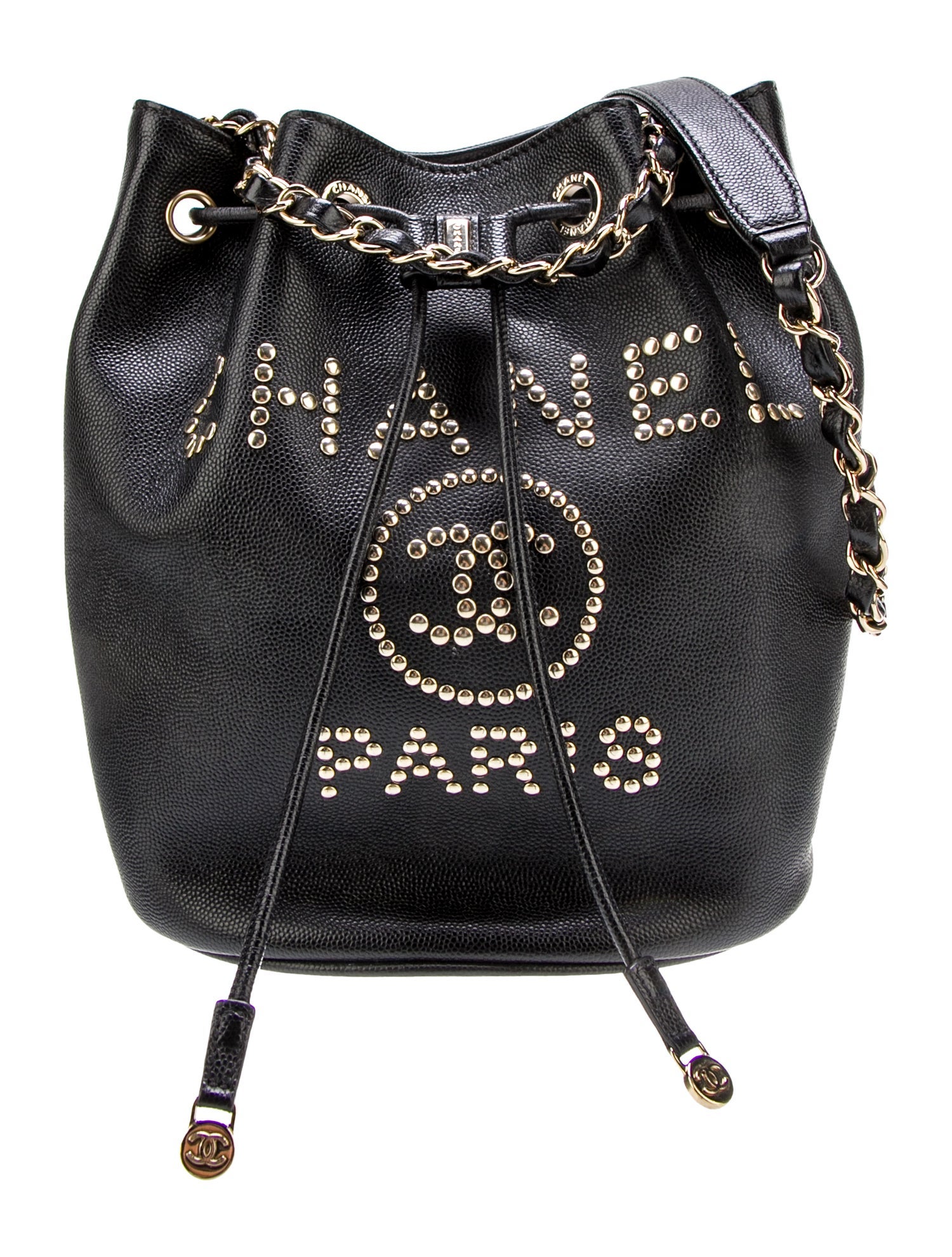 Chanel Studded Deauville Bucket Bag - Black Bucket Bags, Handbags ...