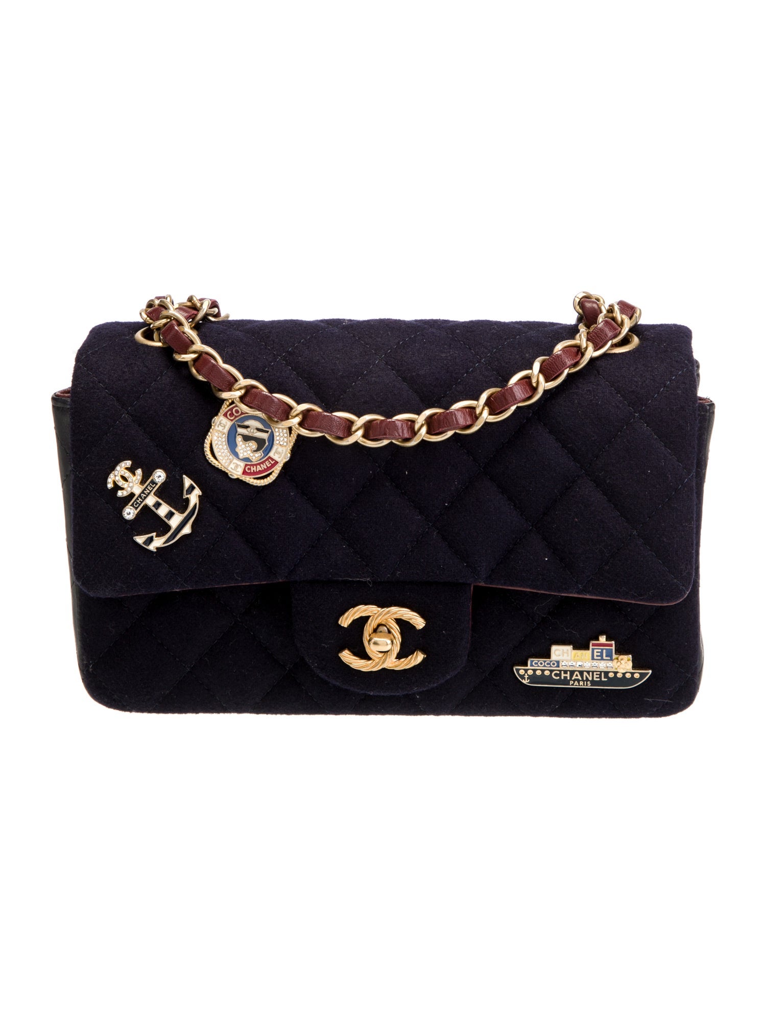 Chanel Mini Charming Navy Flap Bag - Blue Crossbody Bags, Handbags ...
